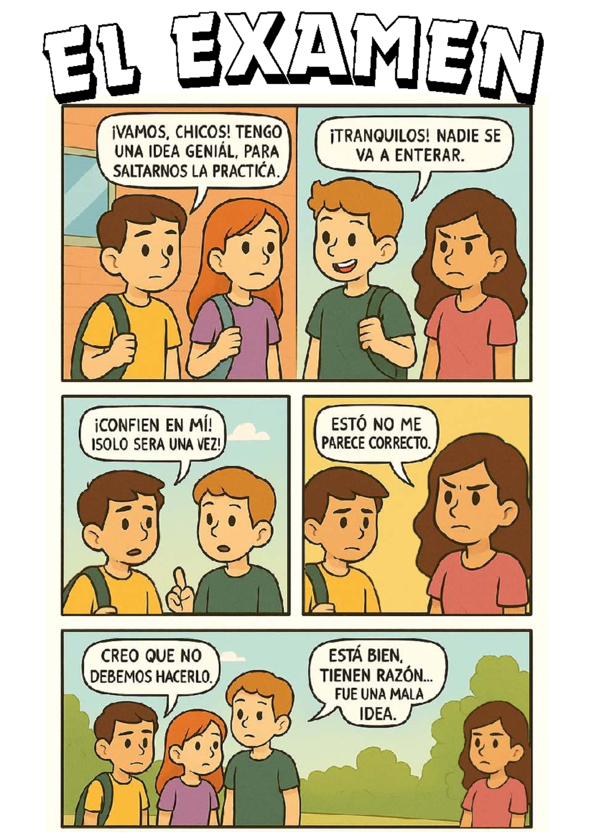 EL Examen - Comic sobre la influencia de los grupos de amigos en la ...