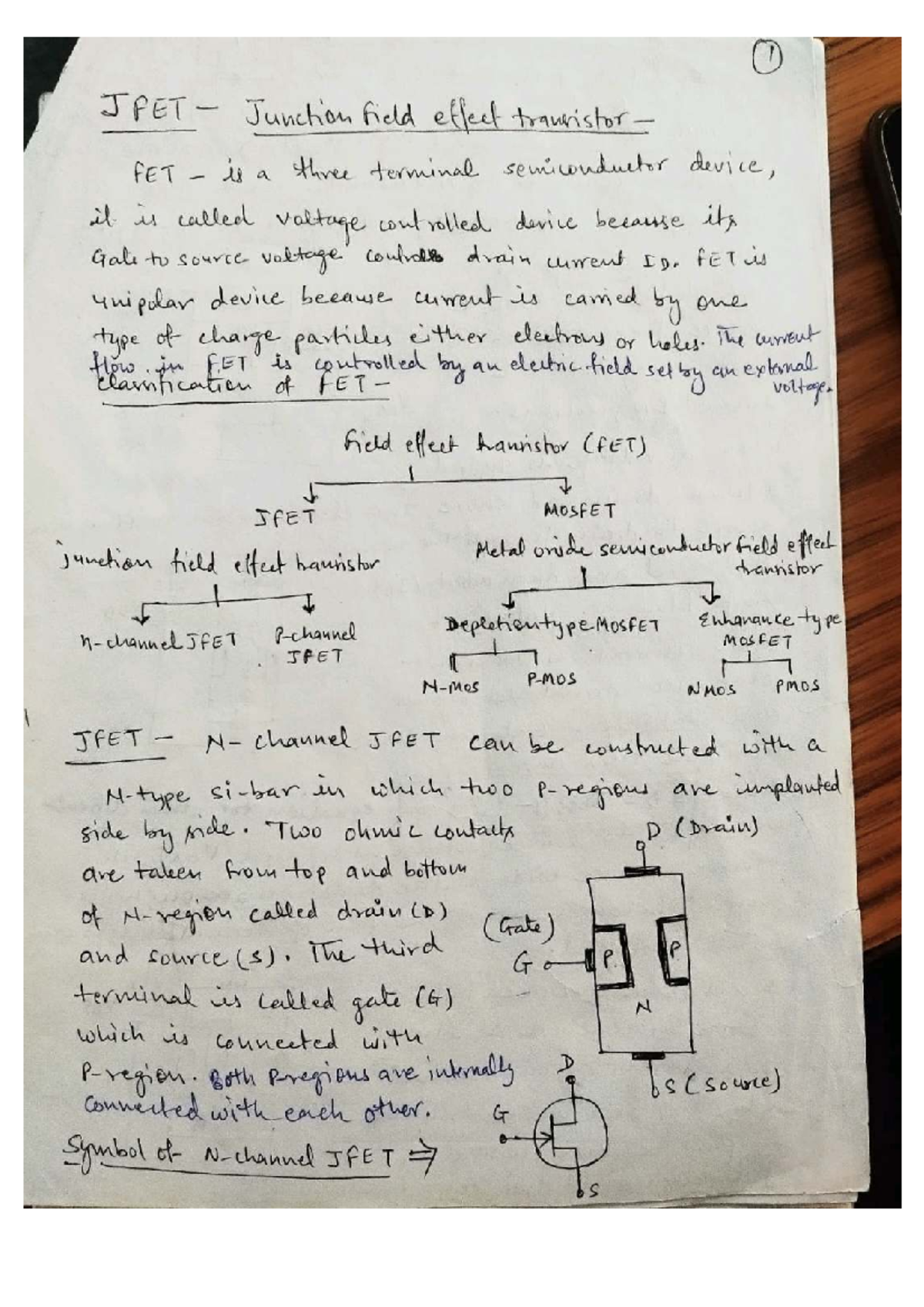 Ec JFET - SISJ Lecture Notes on Junction Field Effect Transistors - Studocu