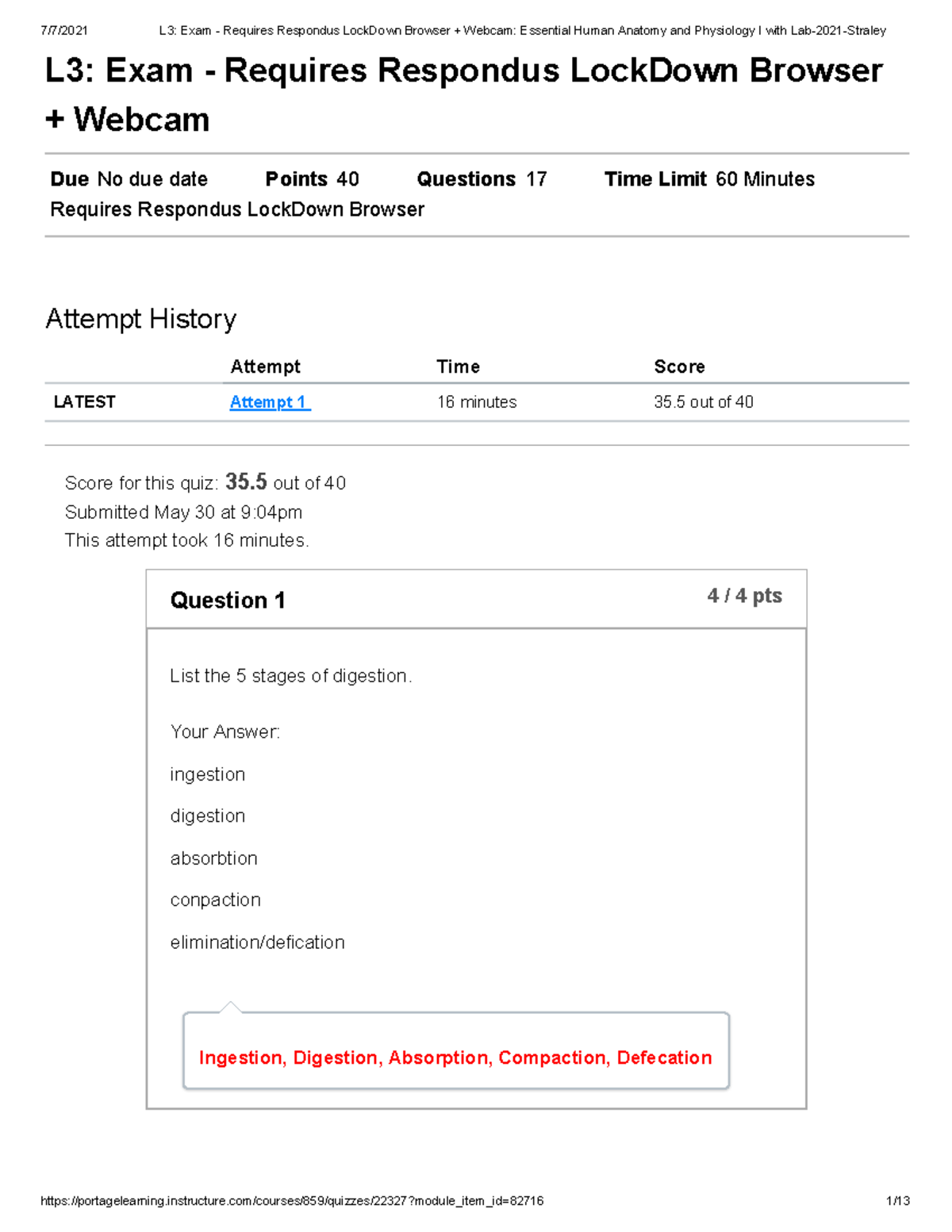 L3 Exam - Lab 3 exam - L3: Exam - Requires Respondus LockDown Browser ...