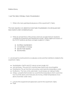 CH151 152 lab report format & checklist fa22 - CHEM 151 & 152 – GENERAL ...