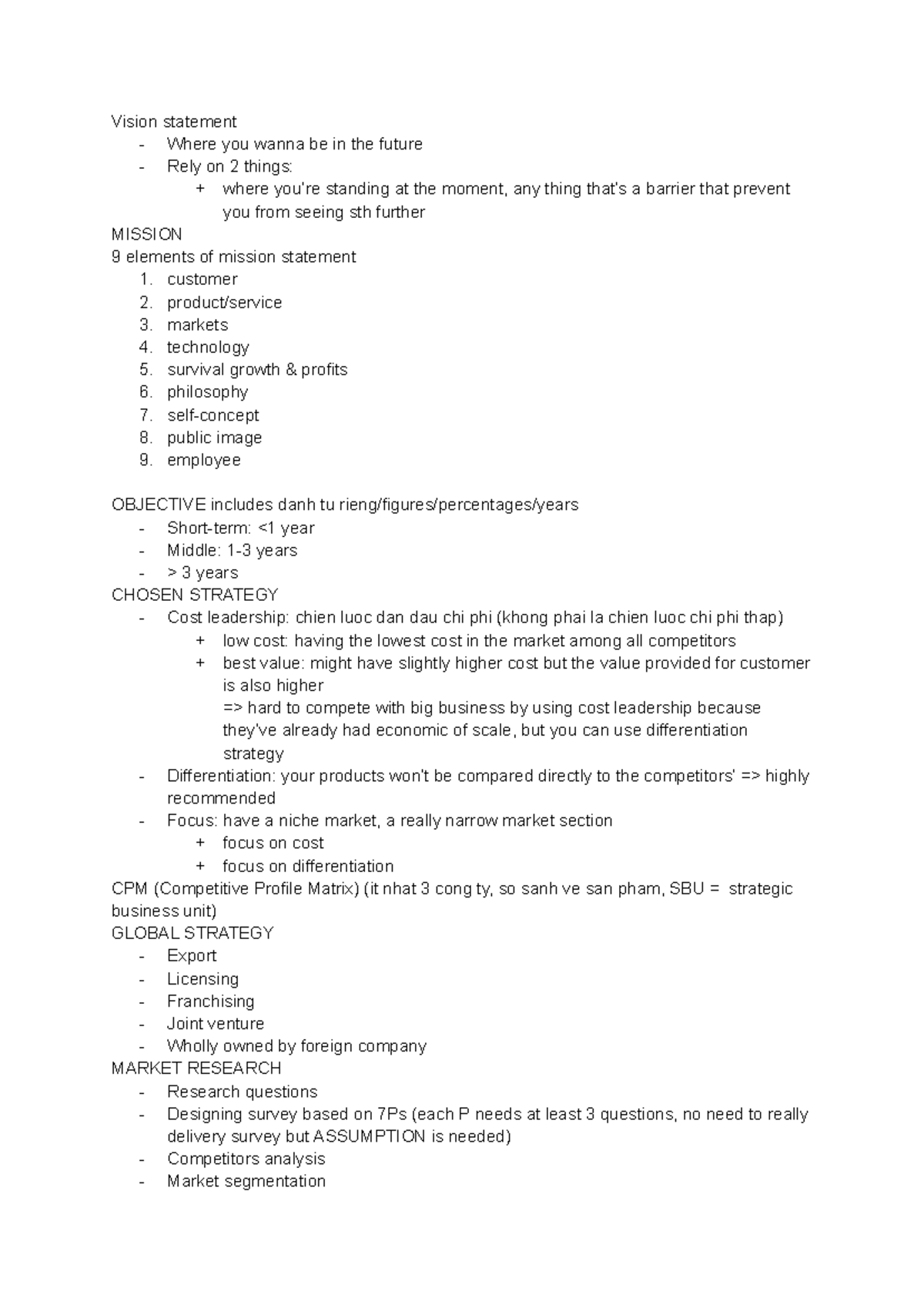 FIC - Vision Statement and Strategic Planning Overview - Studocu