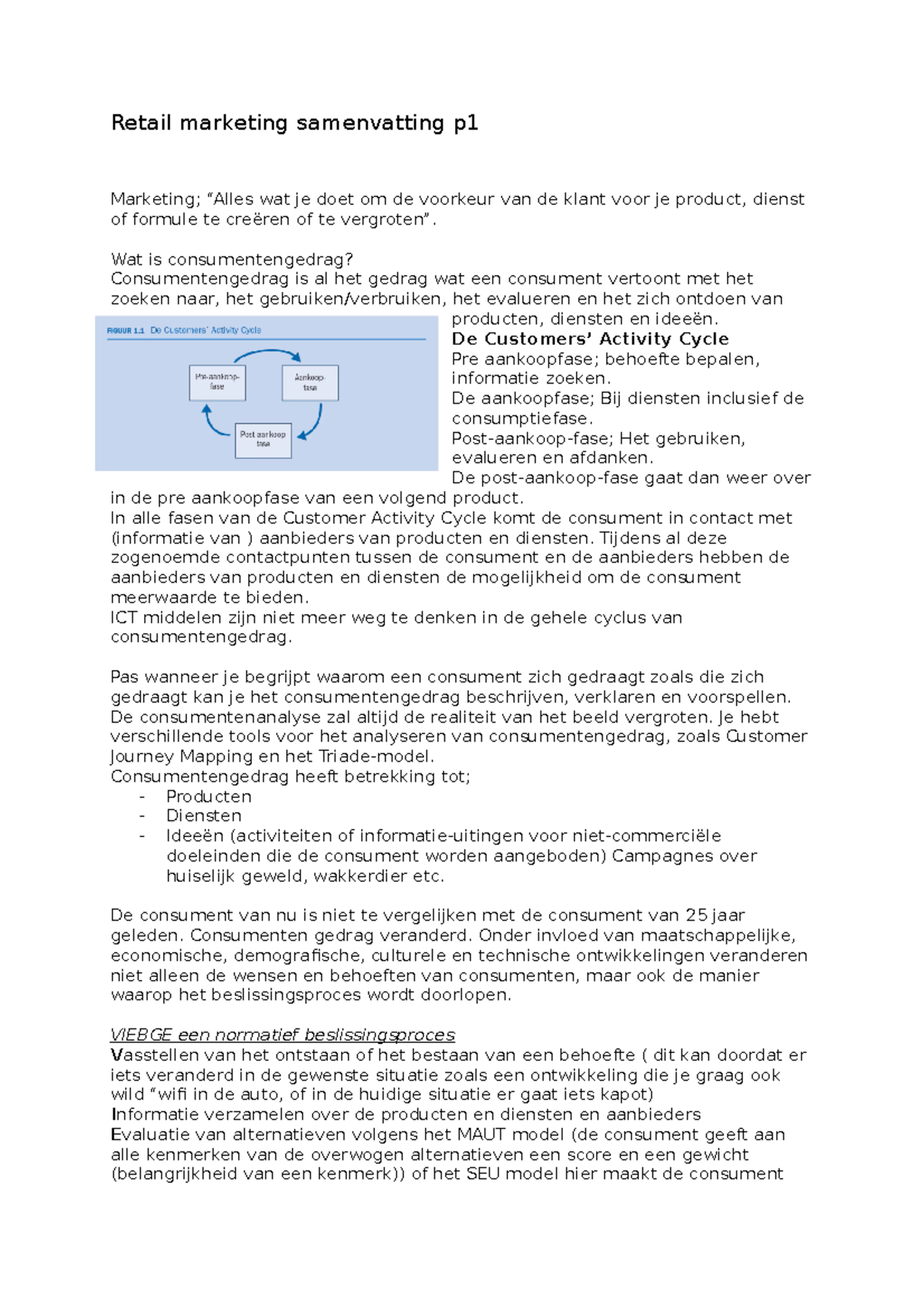 Retail Marketing Samenvatting: Consumentengedrag en Beslissingsprocessen - Studeersnel