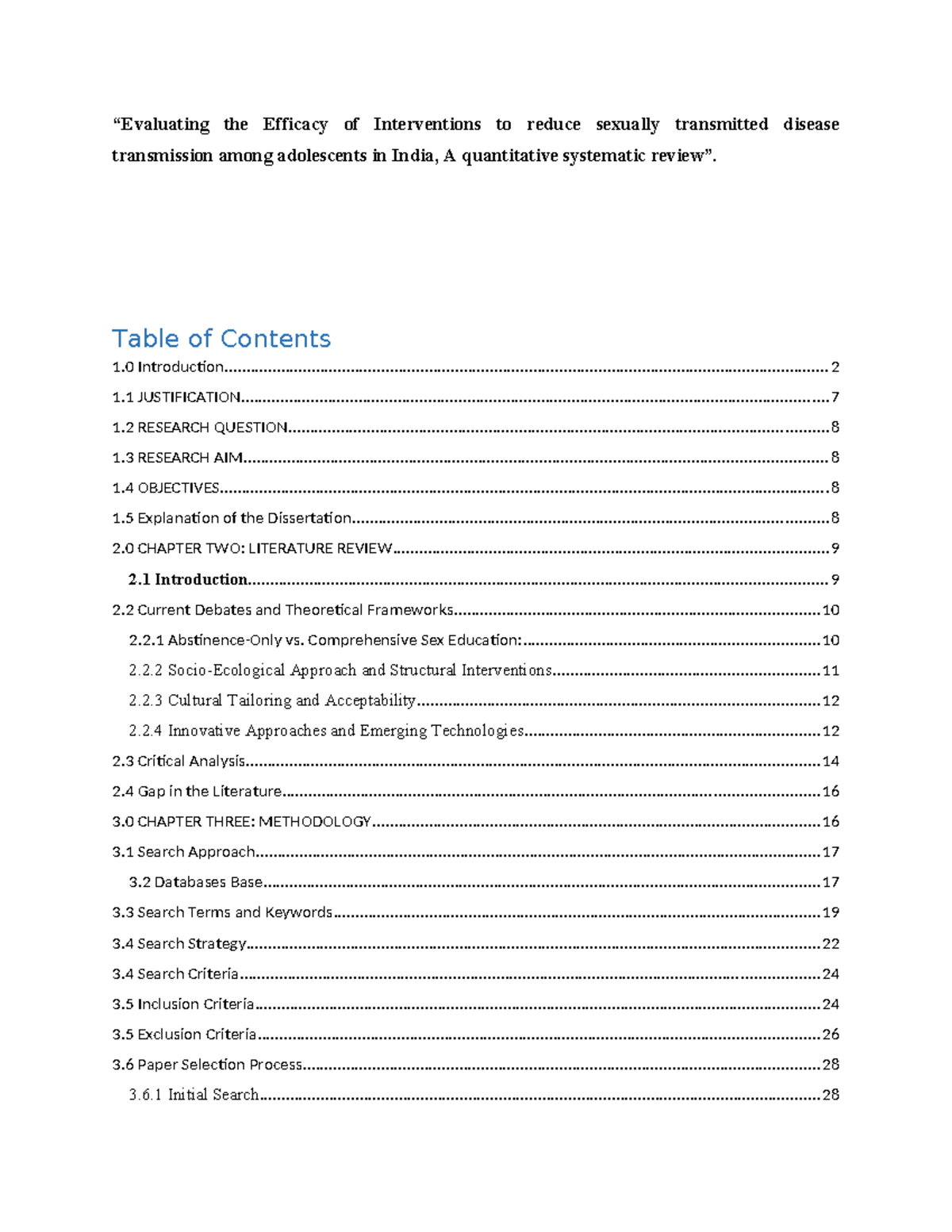 Evaluating the Efficacy of Interventions to Reduce STDs Among ...