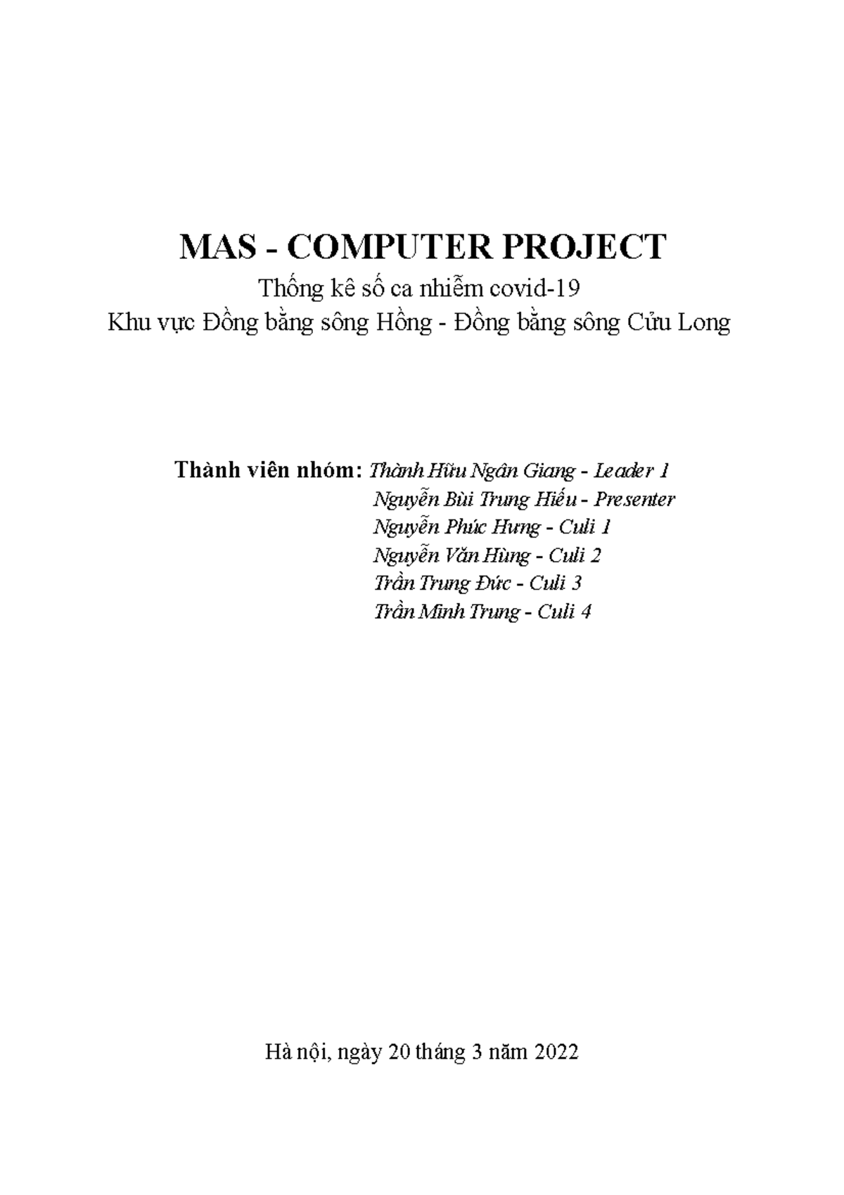 Project-MAS-SUPER EASY FOR YOU - MAS - COMPUTER PROJECT Thống kê số ca ...