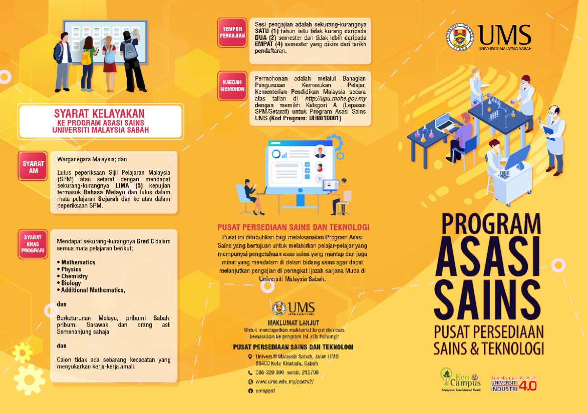 Brochure Program Asasi Sains UMS (Kod Program: KE) - Studocu