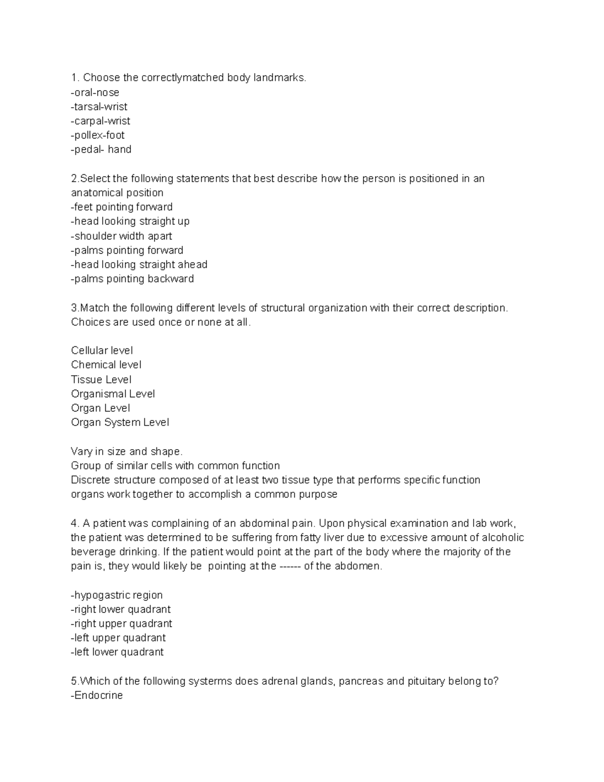 Final Exam Review: Anatomy & Physiology (Course Code: AP101) - Studocu