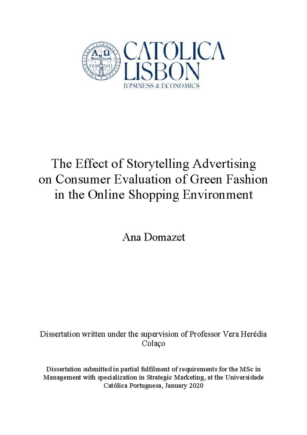 The effect of storytelling advertising o - This dissertation examines ...