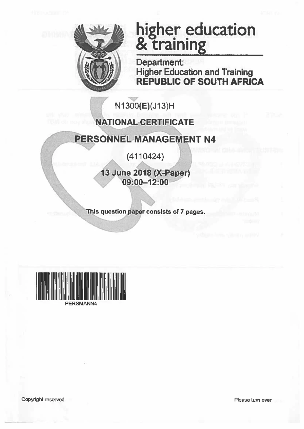 N4 Management Communication Paper 1 November 2016 Memorandum - NATIONAL ...