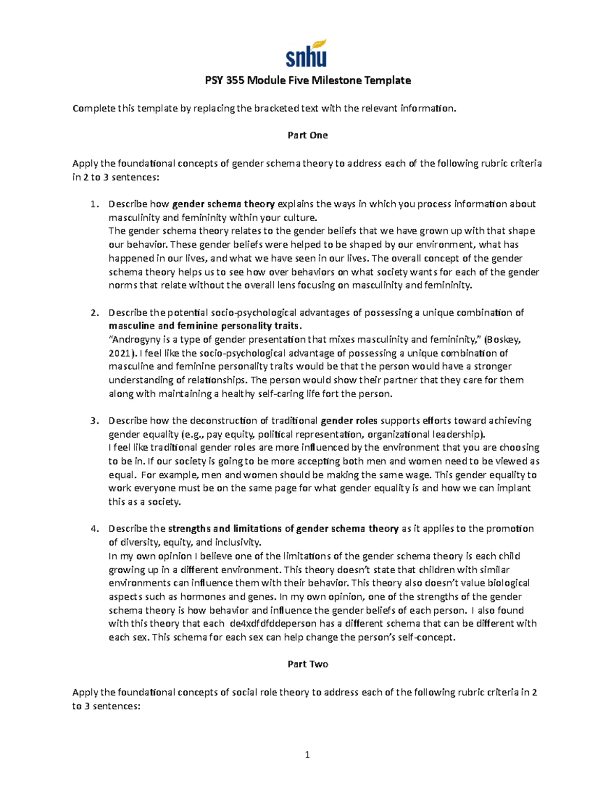 PSY 355 Module One Milestone - Motivation orientations are the motive ...