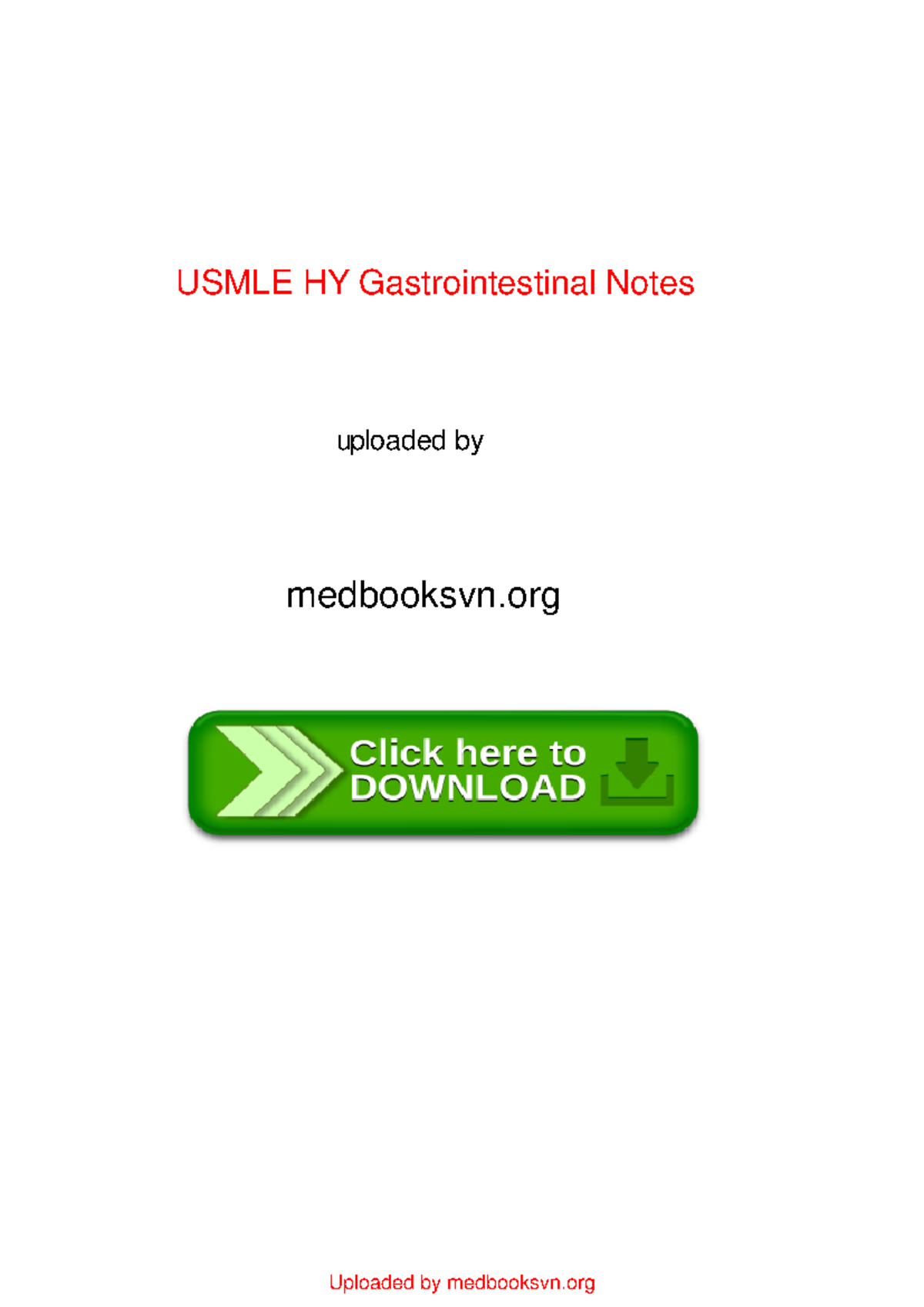USMLE HY Gastrointestinal Notes by Dr. Mehlman - Study Guide - Studocu
