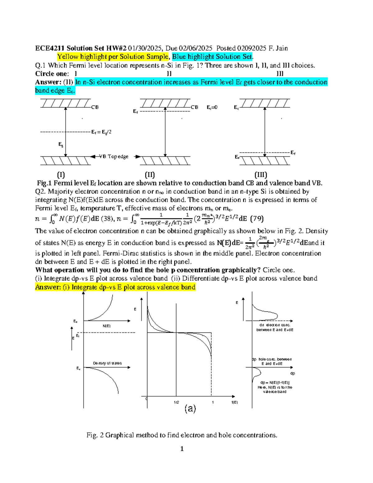 ECE4211 Solution Set HW 2 Answers and Explanations (Due 02/09/2025 ...