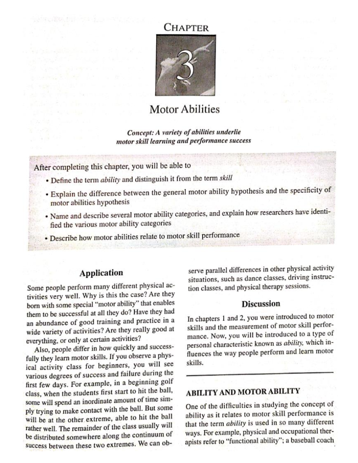 "CHAPTER Motor Abilities: Understanding Skills and Performance in PE ...