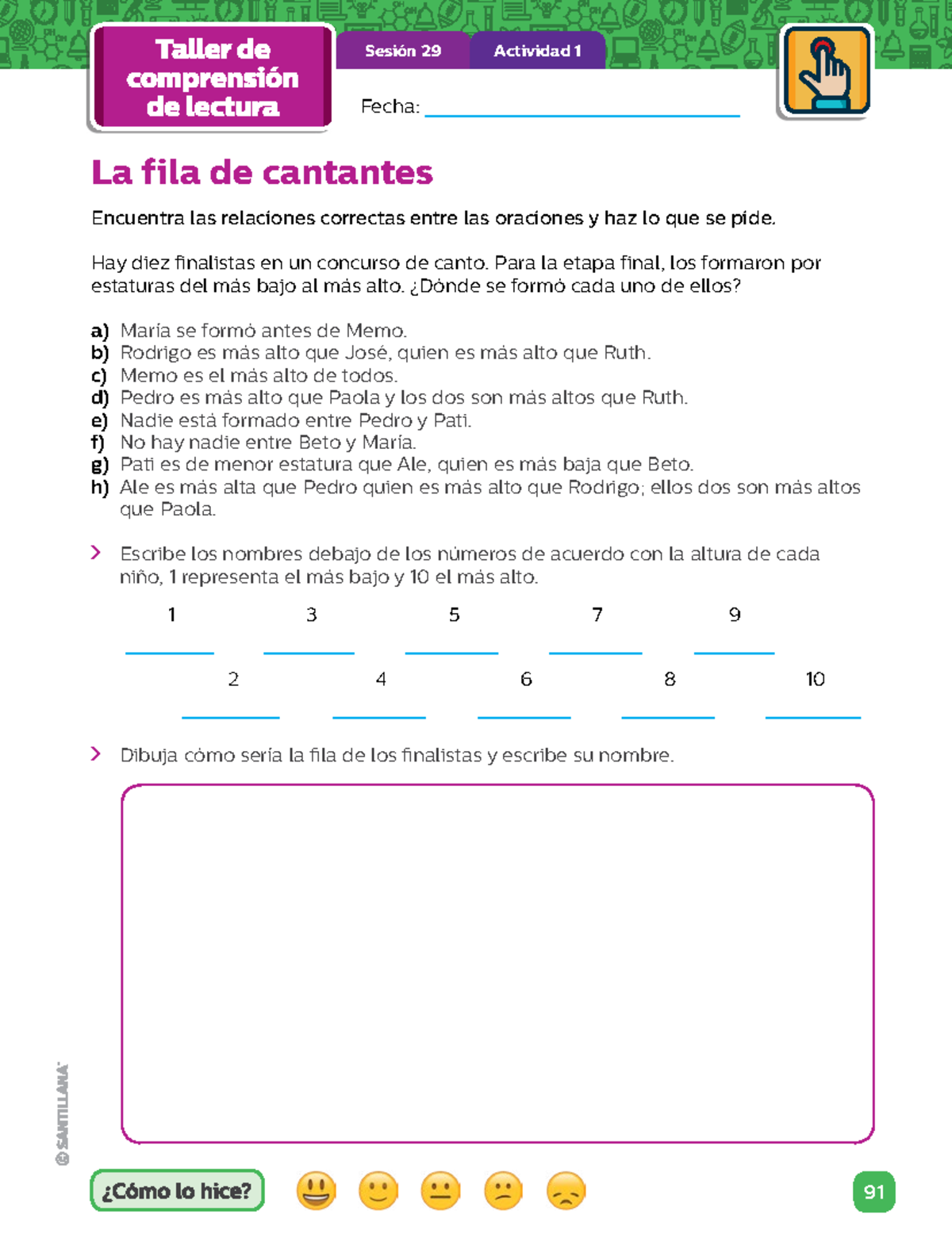 Habilmente 8 pag 91 - dasdasdasd - Fecha: La fila de cantantes ...