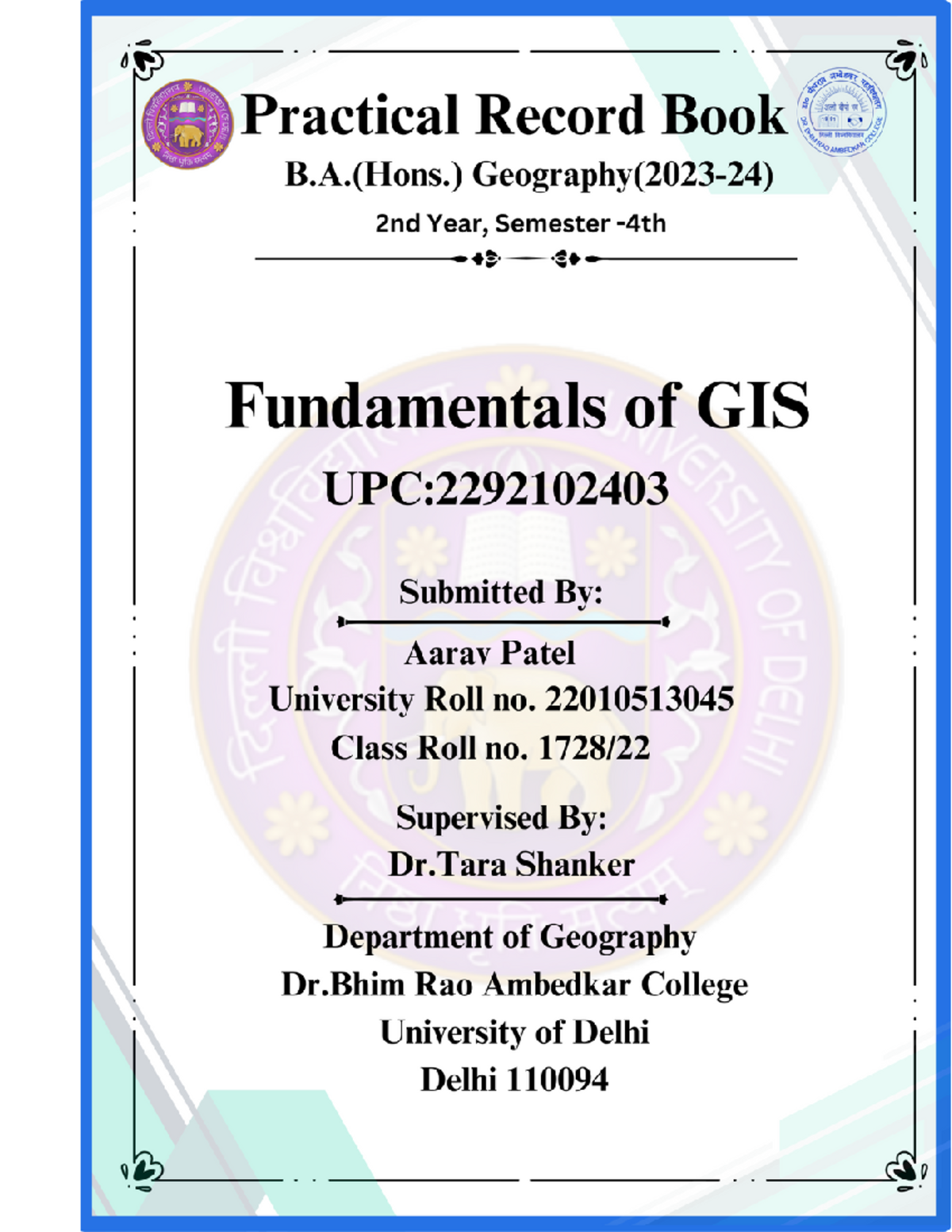 Fundamentals of GIS Practical File: 2nd Year, 4th Semester - Studocu