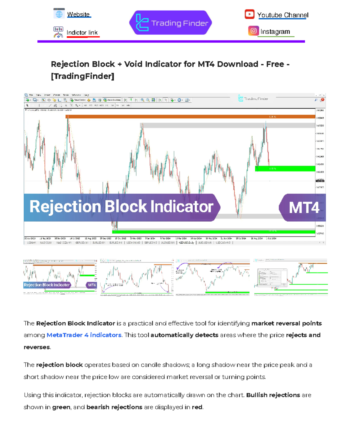 Rejection Block + Void Indicator for MT4 Download Free Trading Finder ...