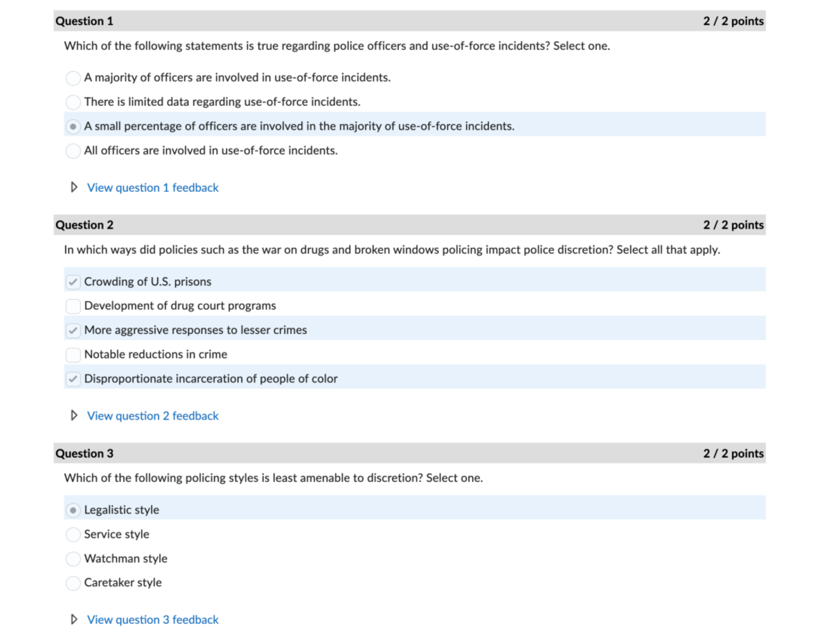 CJ 230 Midterm Quiz: Policing, Discretion & Incidents Insights - Studocu