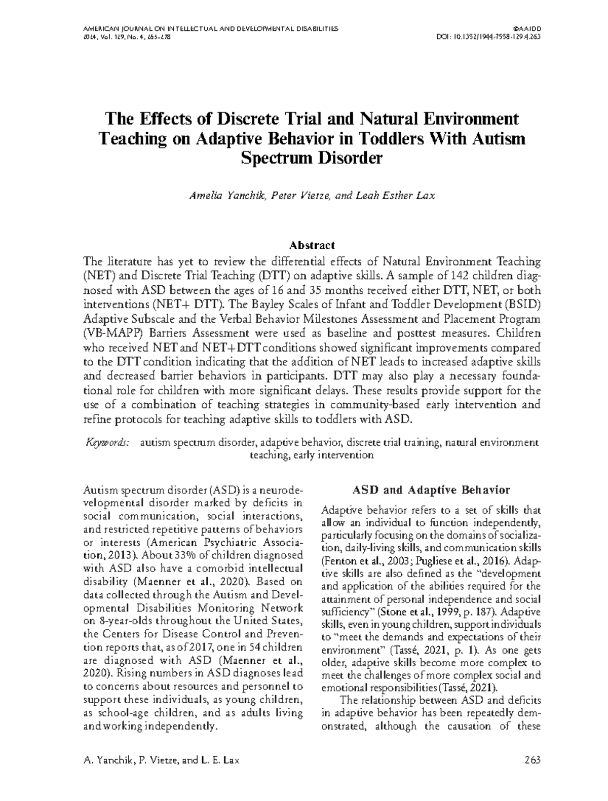 ÓAAIDD 2024: Effects of NET & DTT on Adaptive Skills in Toddlers with ...