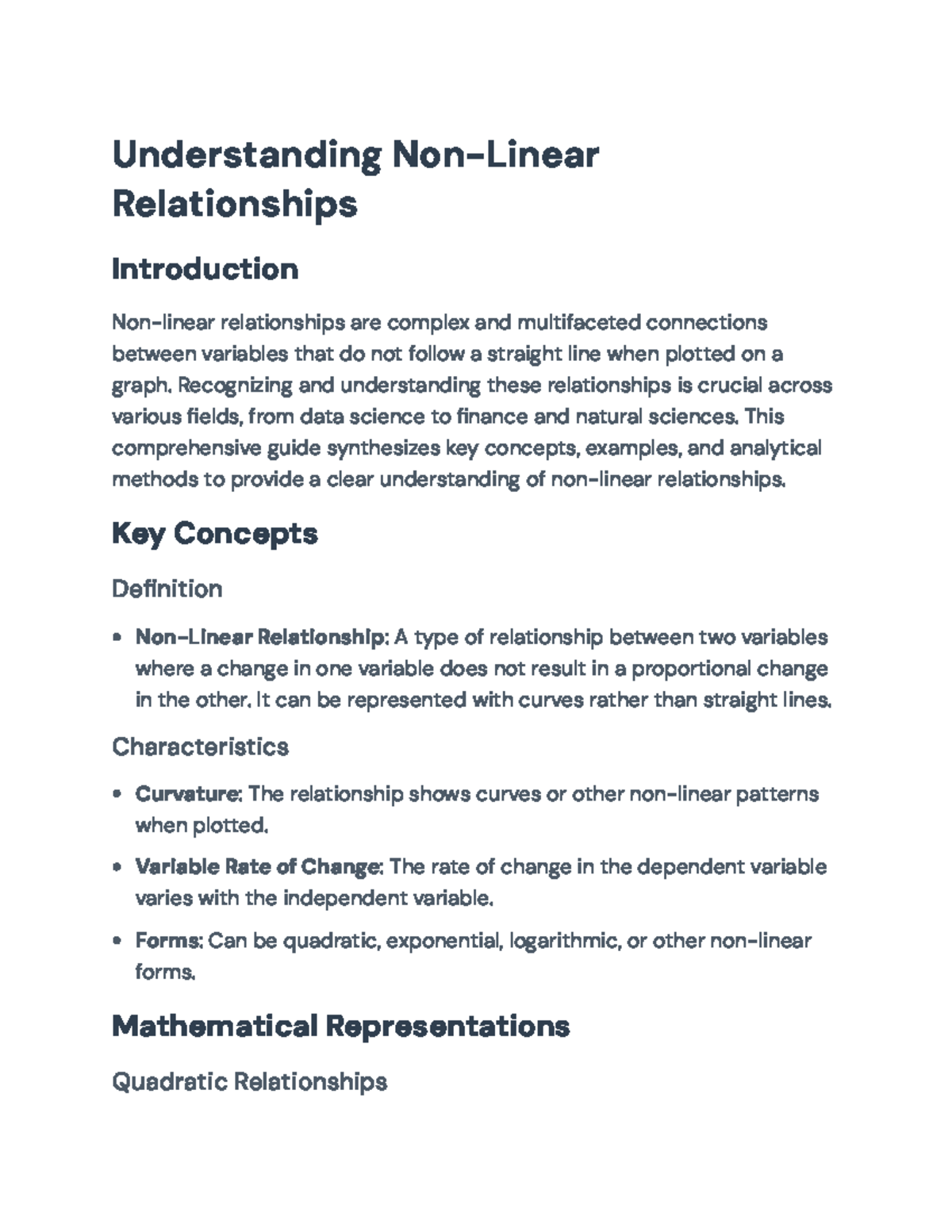 Understanding Non-Linear Relationships: Concepts & Applications ...