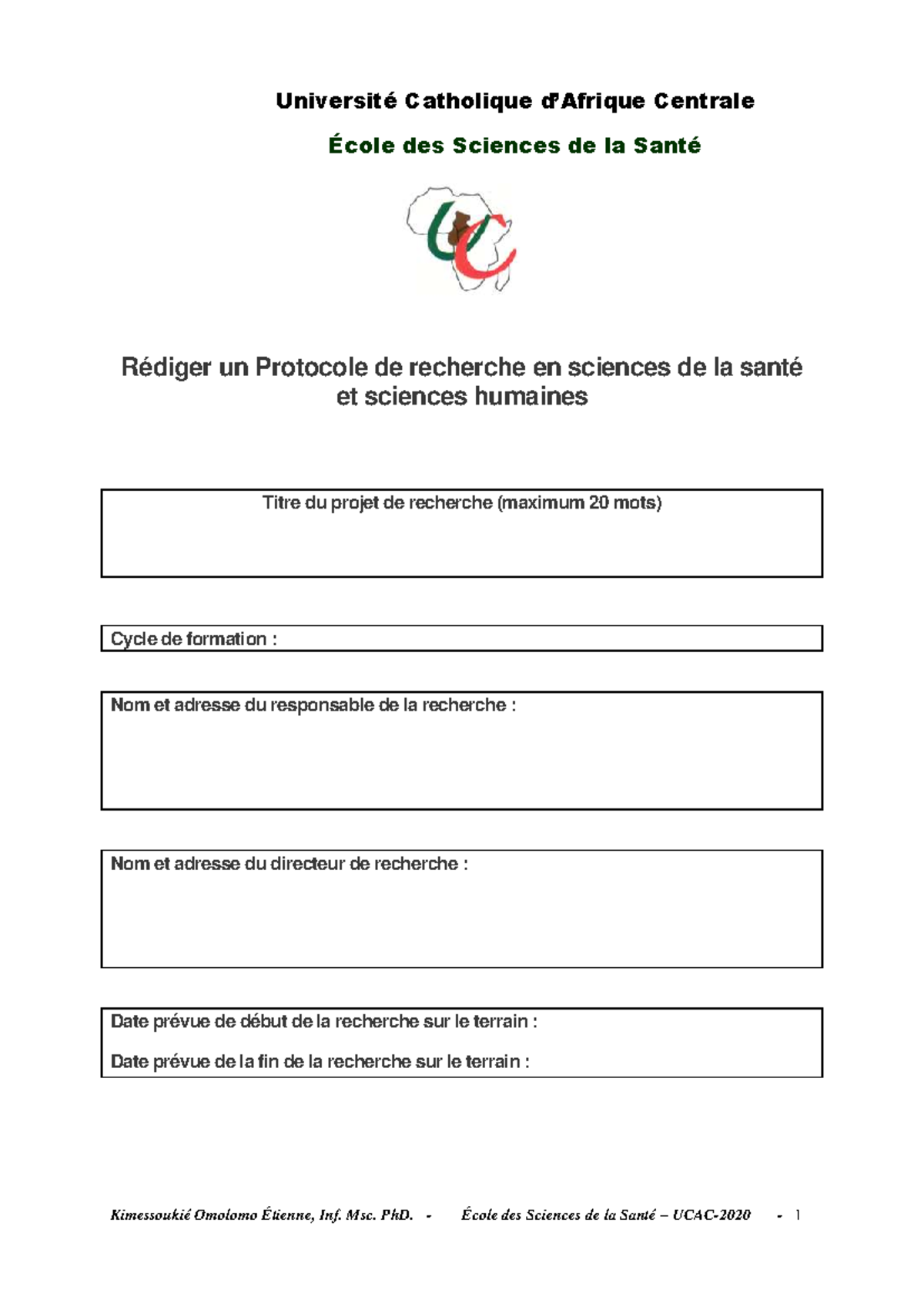 Rédaction d'un Protocole de Recherche en Sciences de la Santé - Cours ...
