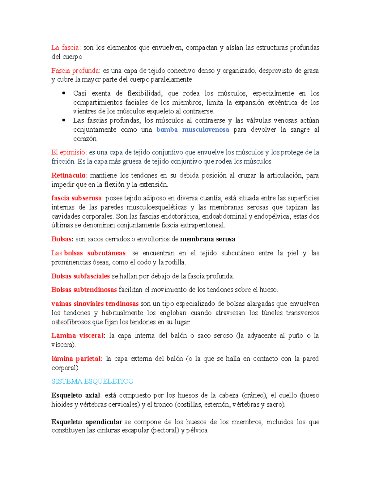 La fascia anatomia - Resumen Moore. Fundamentos de Anatomía Con ...