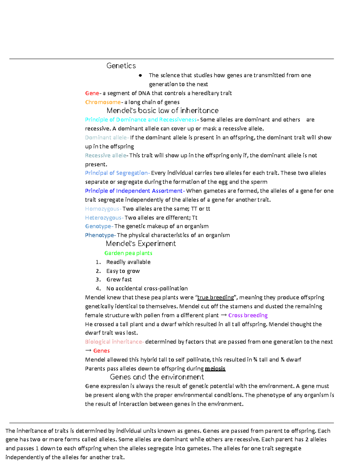 Genetics- Grade 11 - Genetics The science that studies how genes are ...