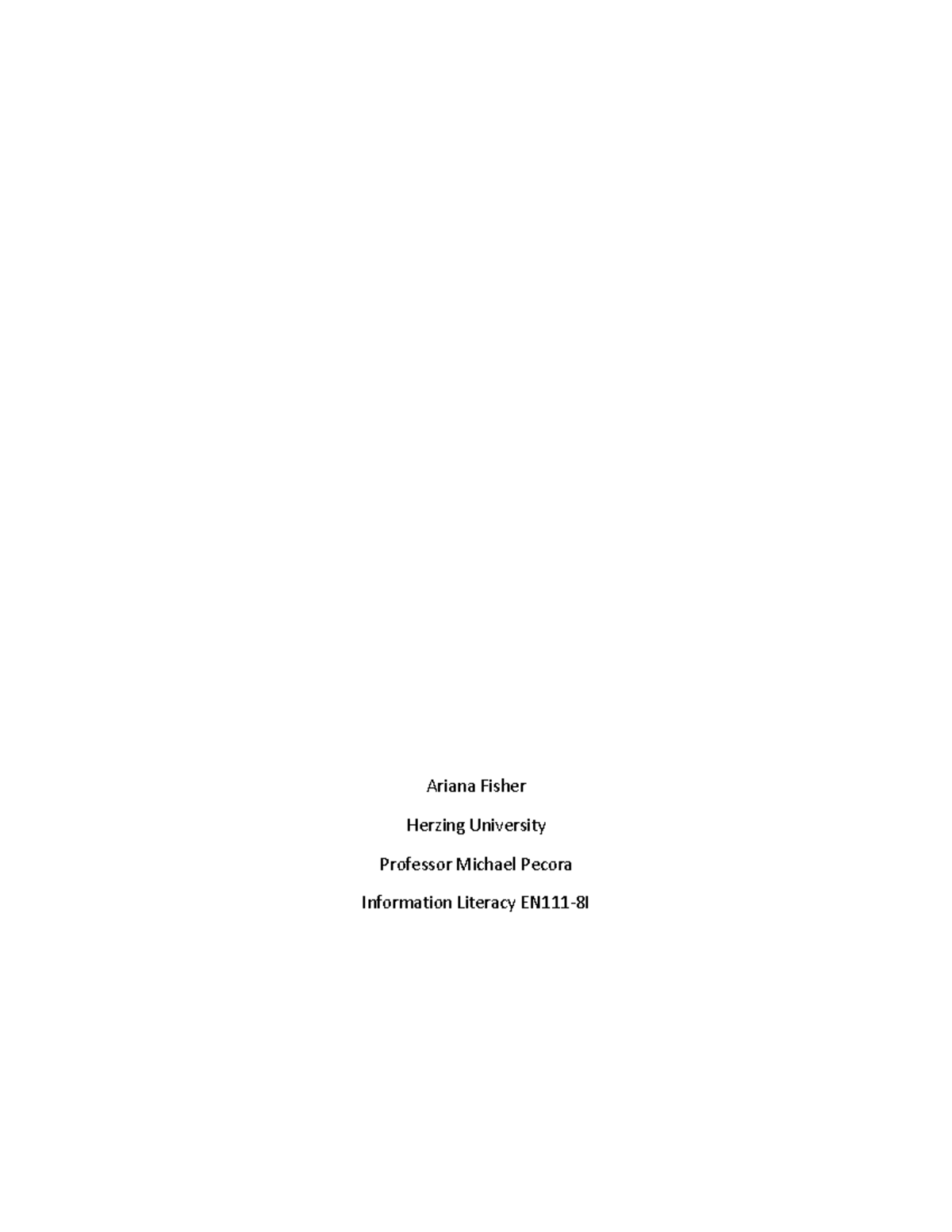Document 11 - Ariana Fisher Herzing University Professor Michael Pecora ...