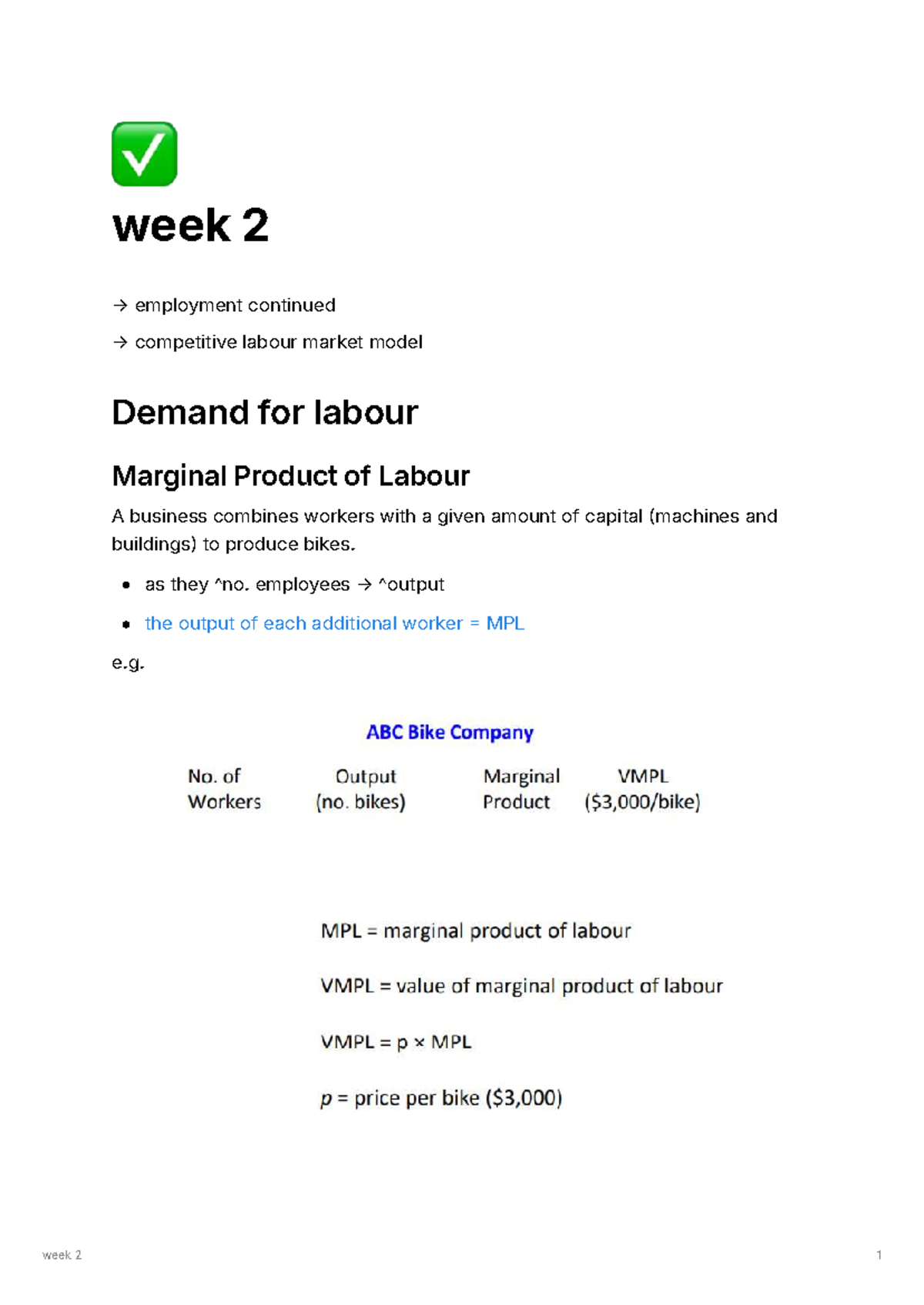 Macro Economics - Week 2: Competitive Labour Market & Investment ...