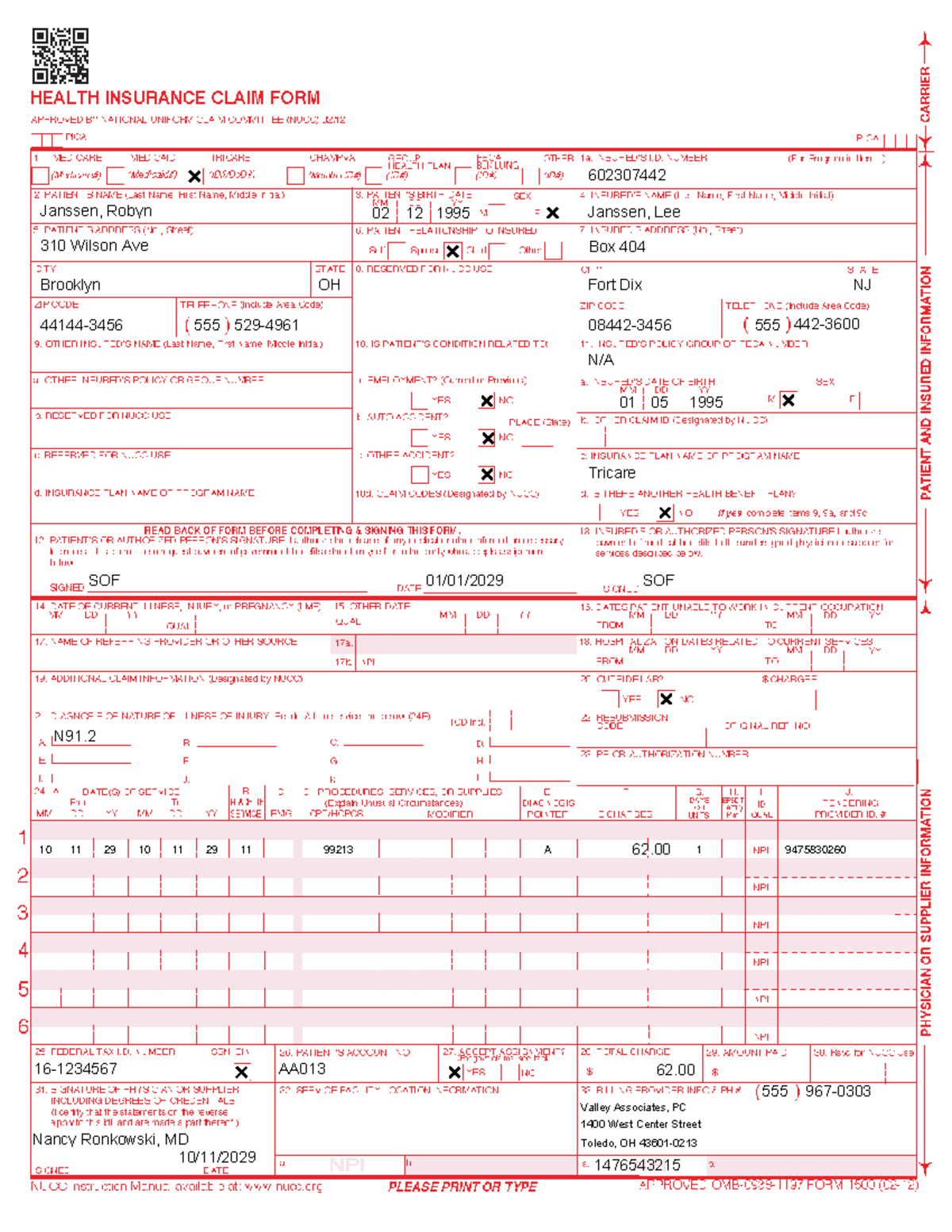 Case 11.1 Robyn Janssen - BECAUSE THIS FORM IS USED BY VARIOUS ...