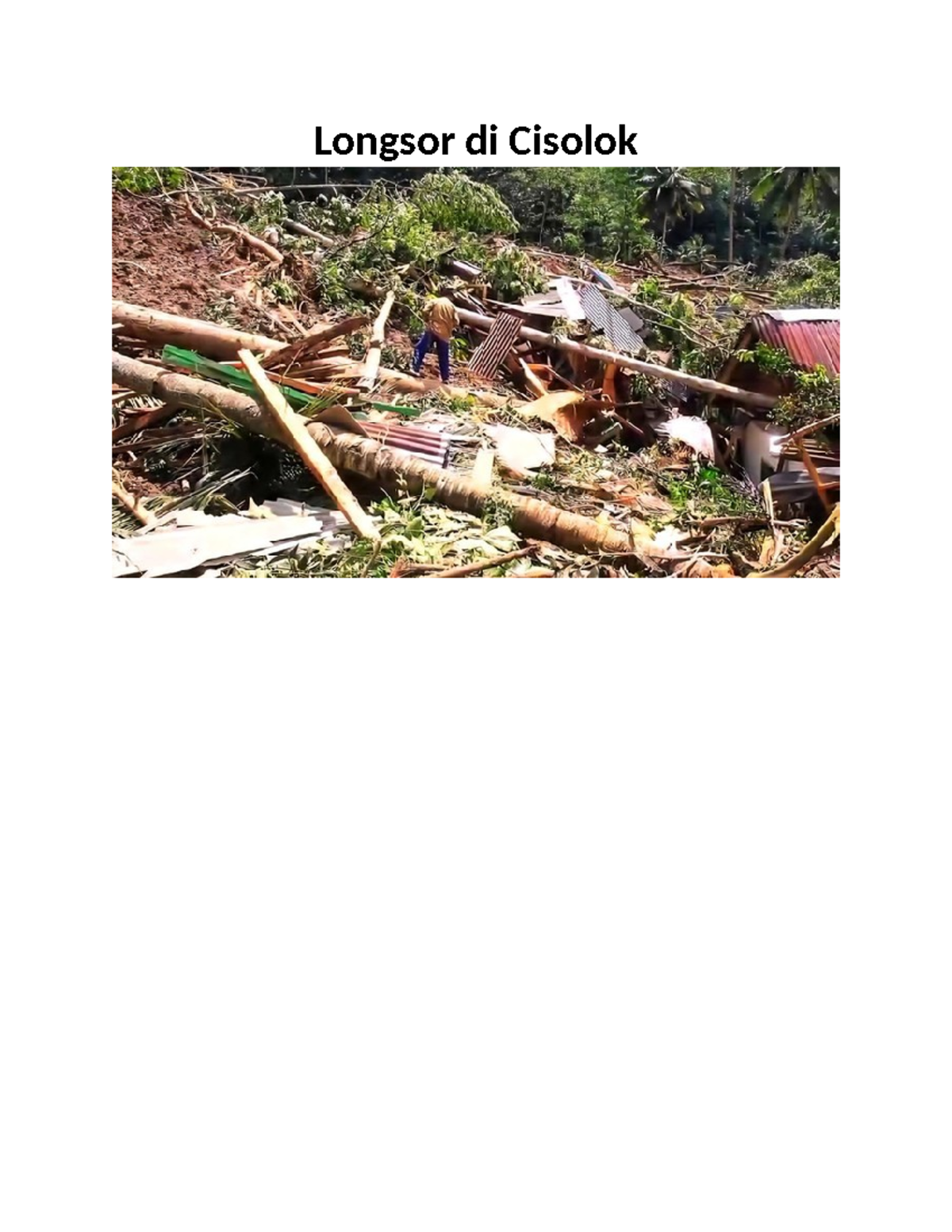 Longsor di Cisolok - Analisis dan Dampaknya - Studocu