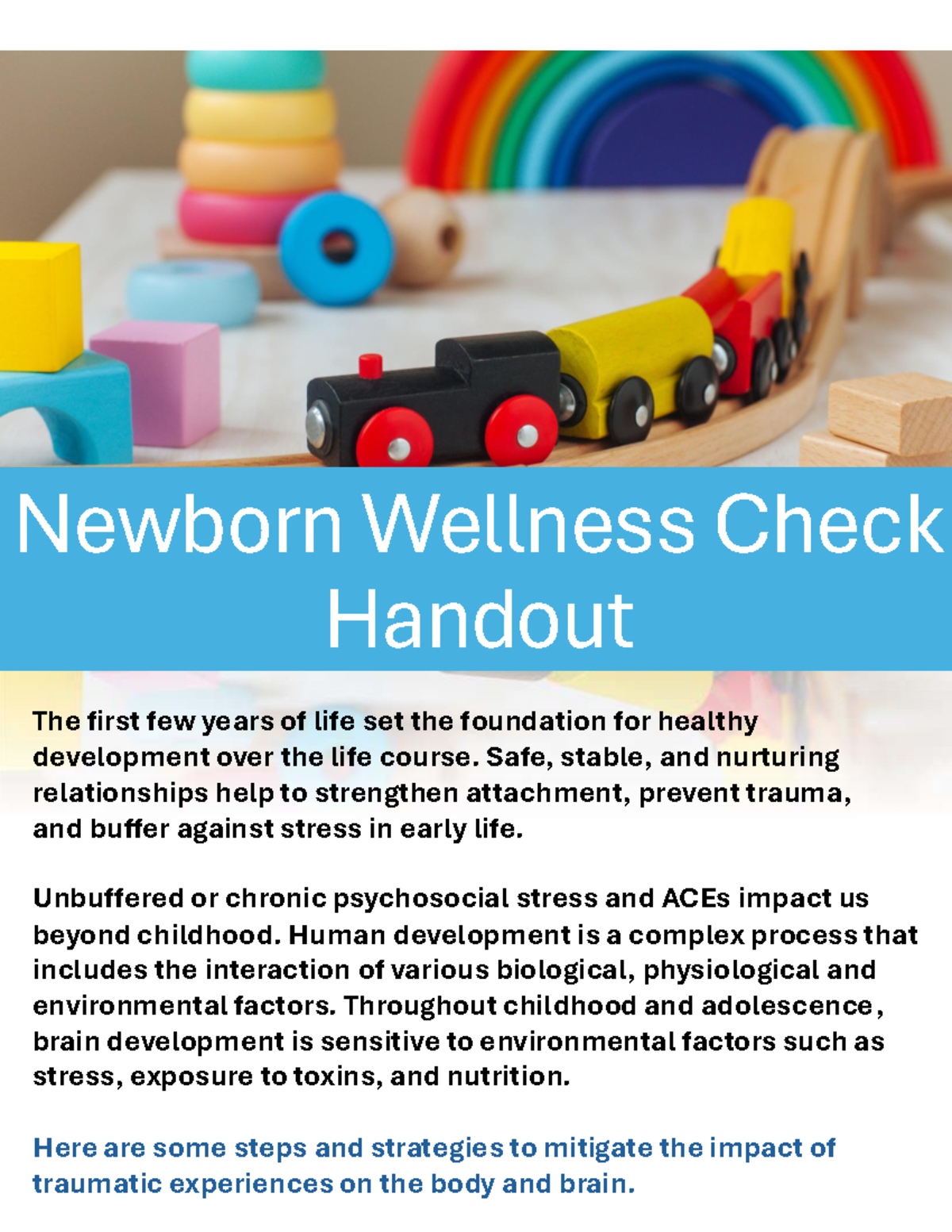 Newborn Wellness Check Handout: Strategies for Healthy Development ...