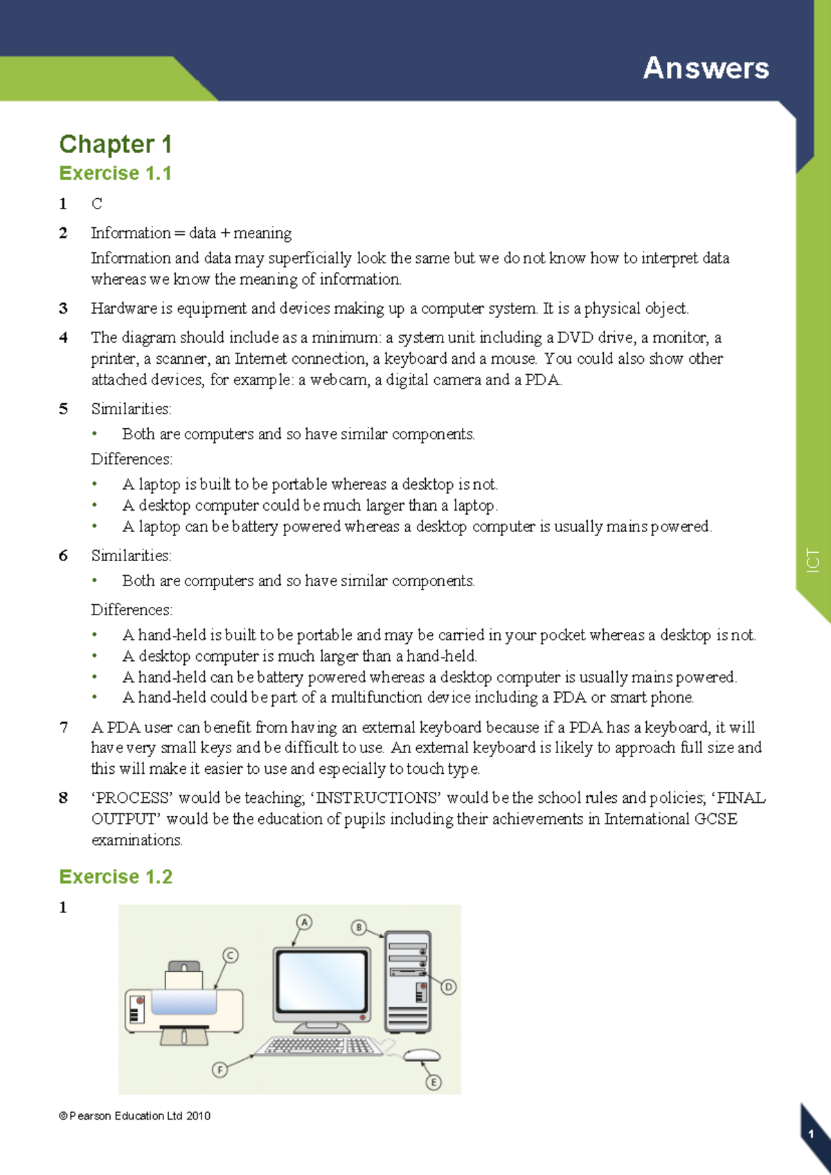 Edexcel IGCSE ICT Chapter Answers & Exercises Overview - Studocu