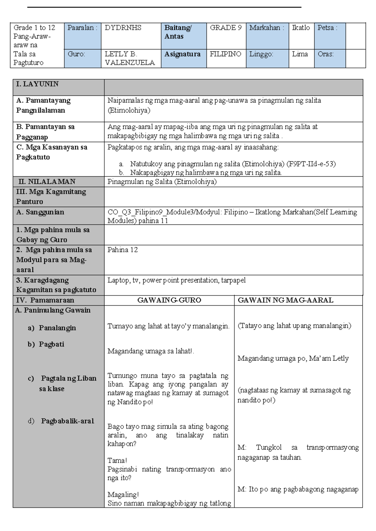 Pinagmulan ng Salita (Etimolohiya) para sa FILIPINO 9 - Ikatlong ...