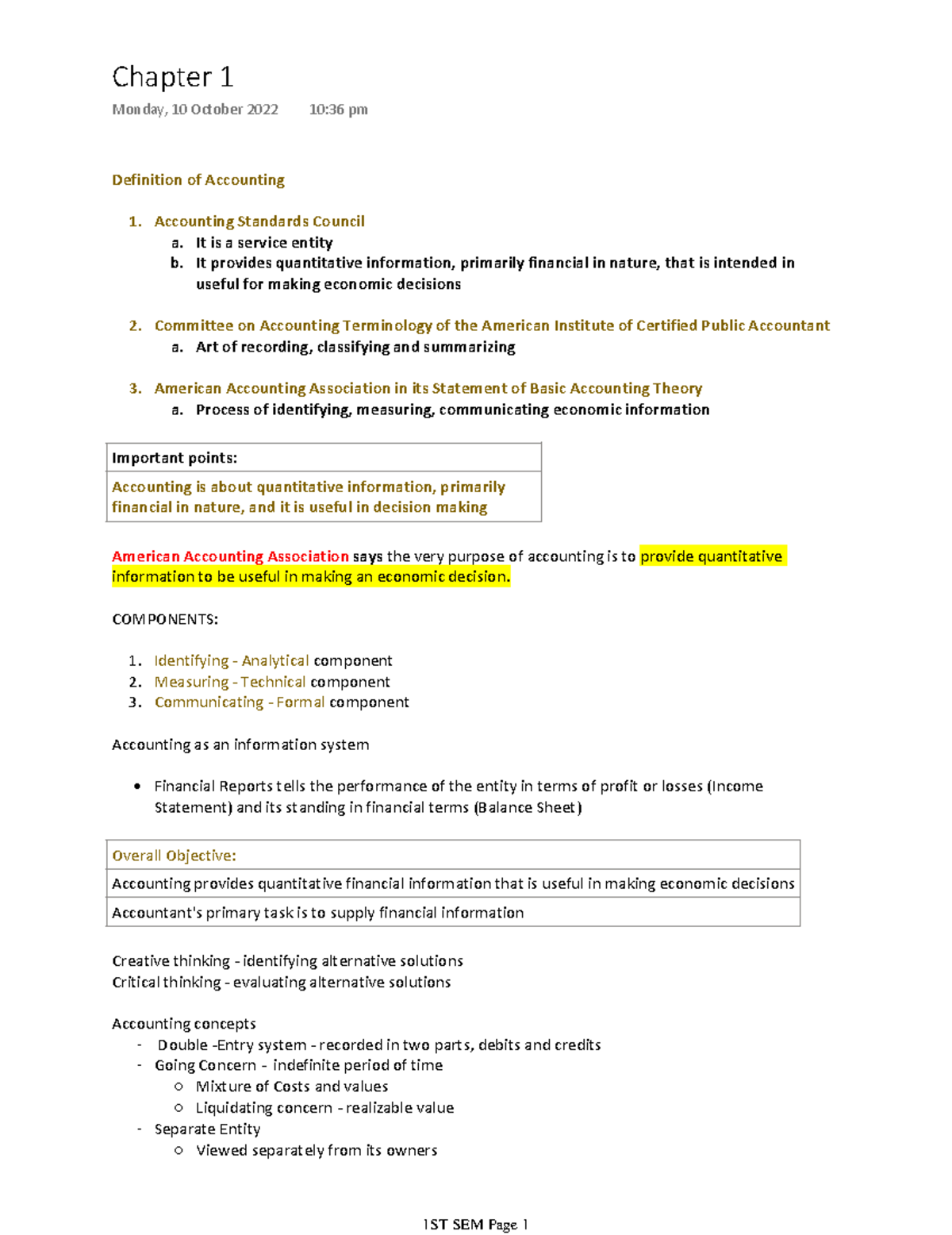 Chapter 1 - Overview of Accounting Concepts & Standards (Valix) - Studocu