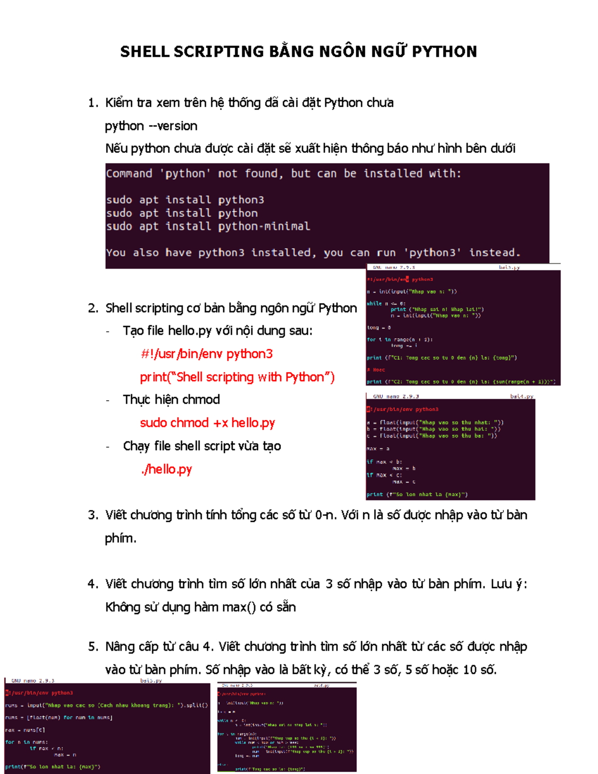 MNM BAI THUC HANH 8 Shell Scripting bang ngon ngu Python - SHELL ...