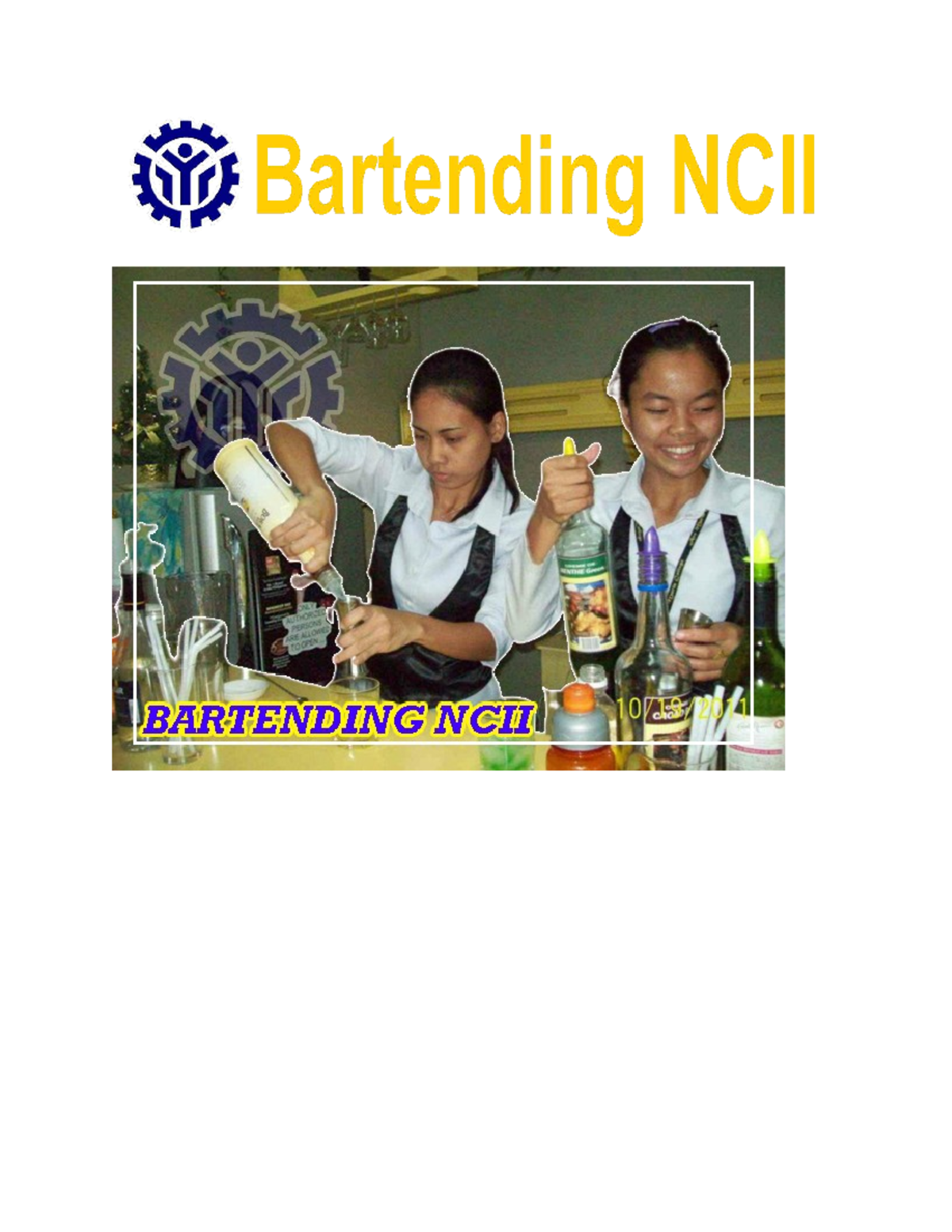 Introduction to Bartending NC II: Overview, Skills, and Career Paths - Studocu