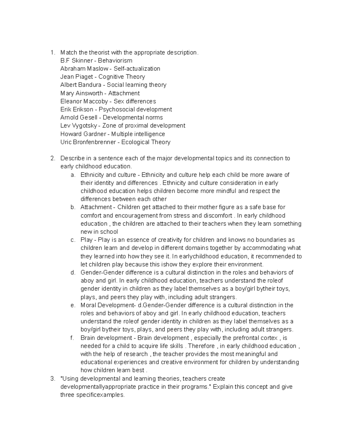 Chapter 4 Rev Qs: Key Theorists & Developmental Topics in Ed - Studocu