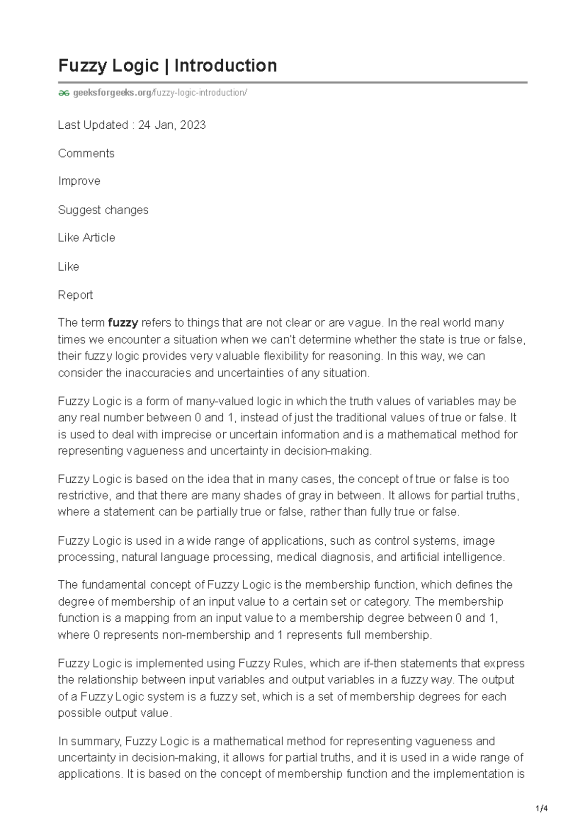 Fuzzy Logic Introduction: Concepts, Applications, and Architecture ...