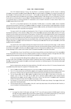 HFD Interpretation - “HUMAN FIGURE DRAWING TEST” DEFINITION A ...