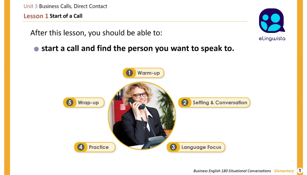 Unit 3 Business English Calls: Lesson 1 - Starting a Call - Studocu