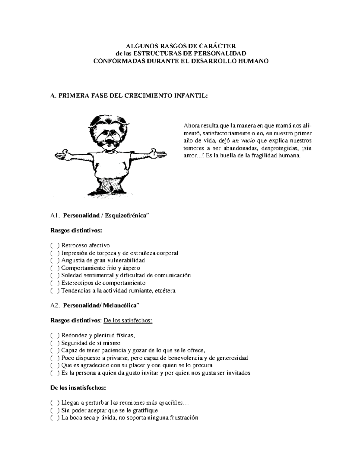 Rasgos de Carácter en las Estructuras de Personalidad: Desarrollo ...