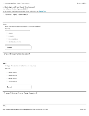 5-1 Mastering A and P Lab: Module Five Homework - Grading Policy ...