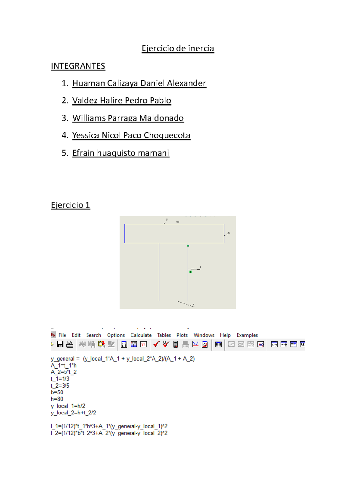 Ejercicio de Inercia: Cálculo y Teorema de Steiner - Studocu
