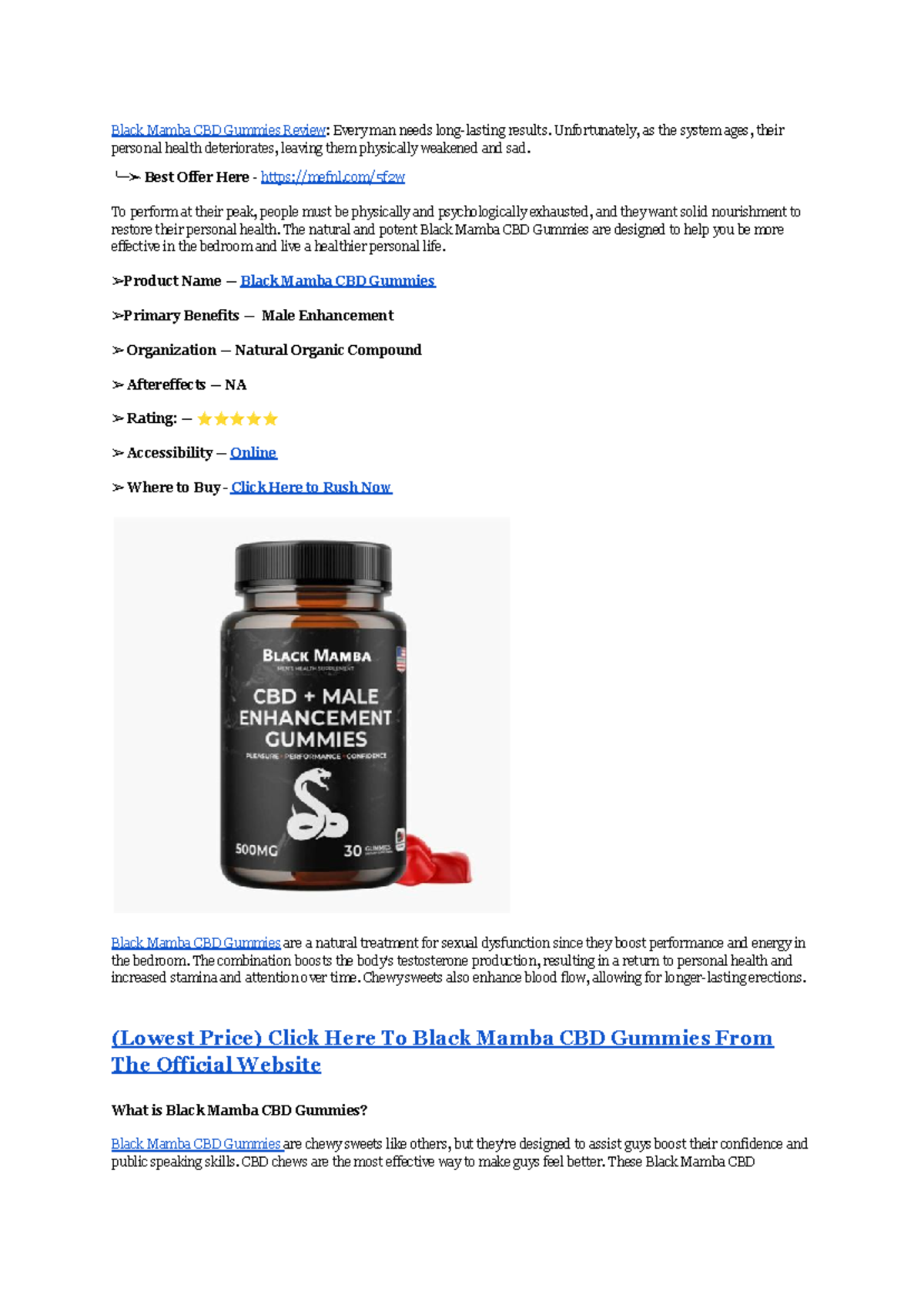 Black Mamba CBD Gummies: Review of Benefits & User Experiences - Studocu