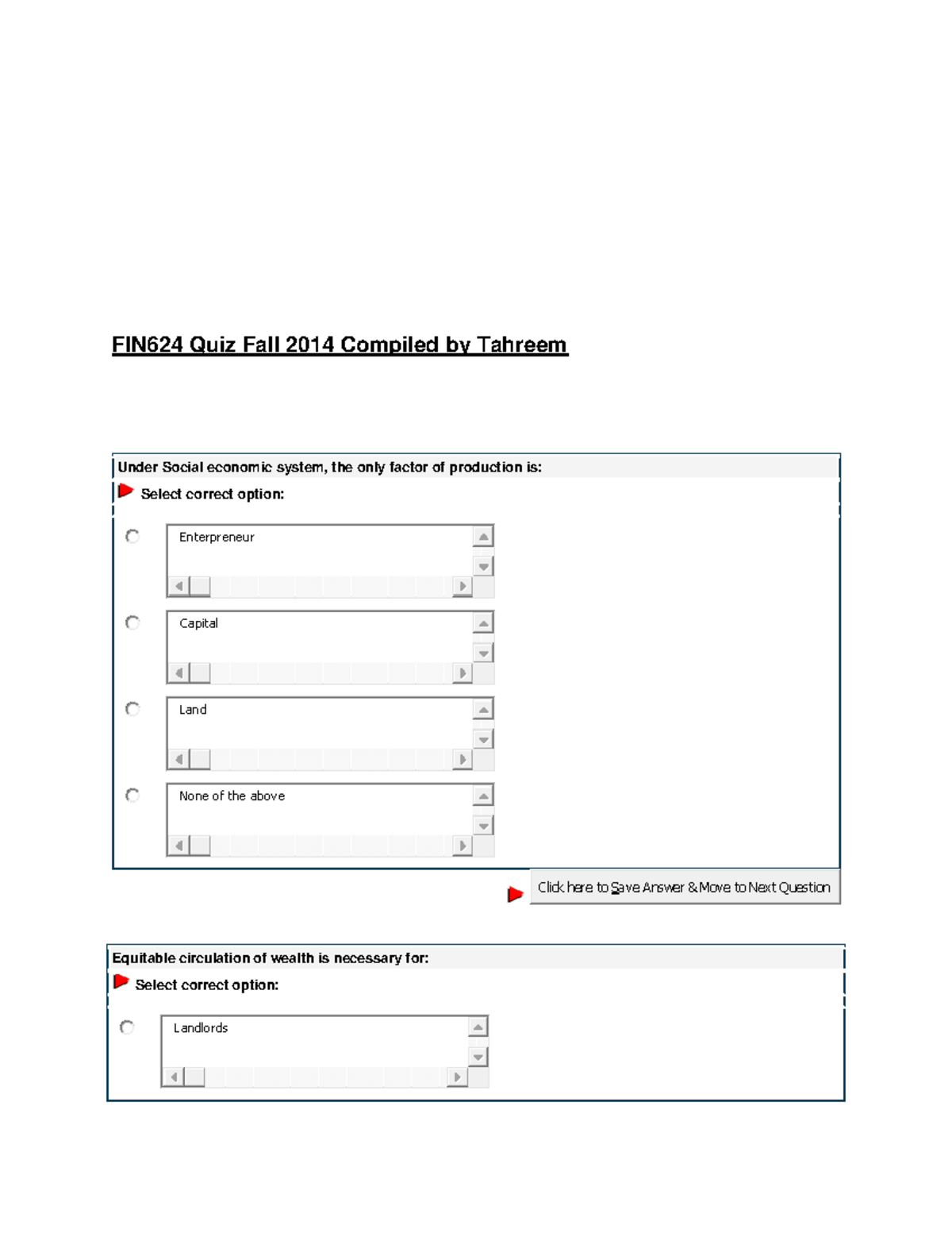 FIN624 Quiz Fall 2014: Economic Systems & Wealth Distribution Insights ...