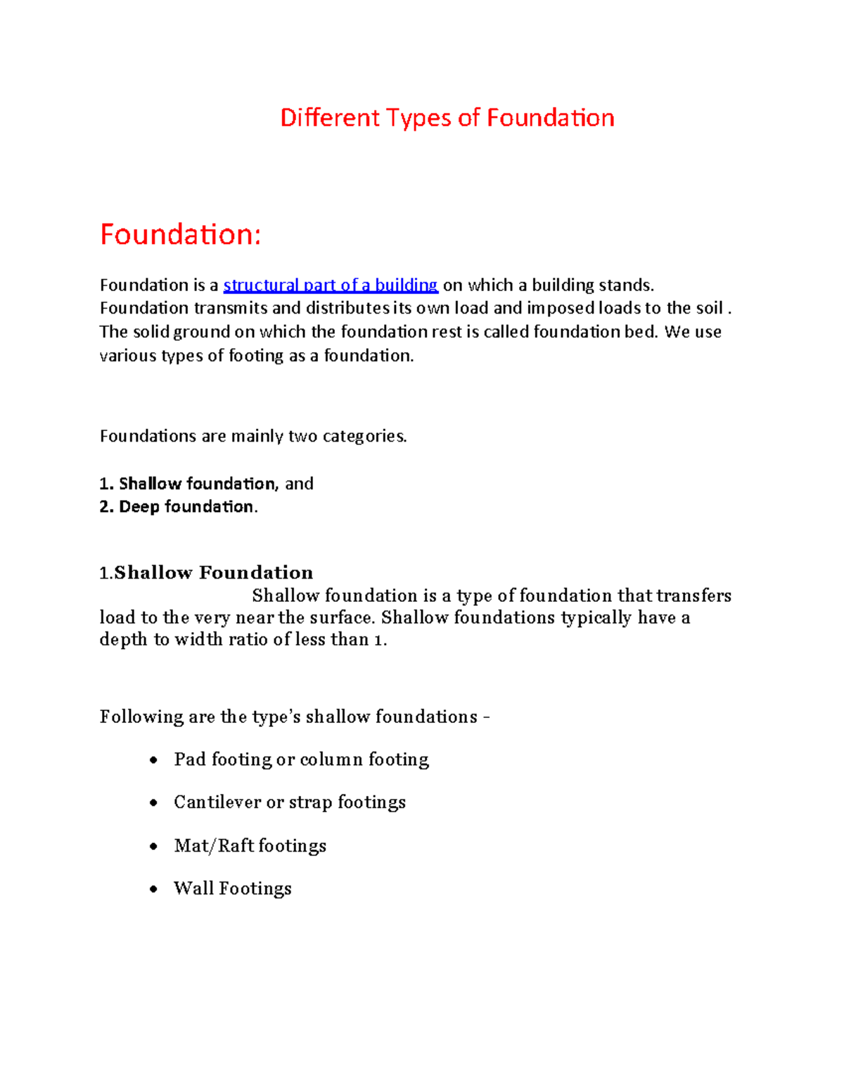 Types of foundation - Good notes to use - Different Types of Foundation ...