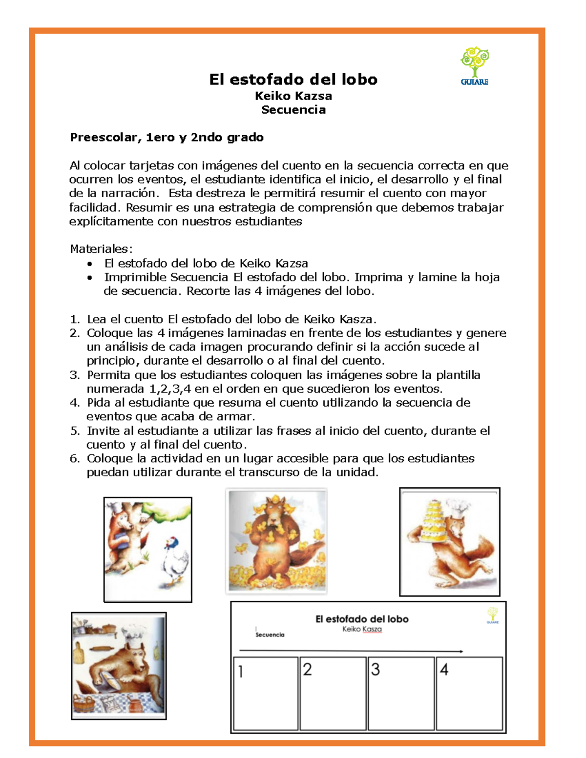 Secuencia de Actividades: El Estofado del Lobo - 1ero y 2ndo Grado ...