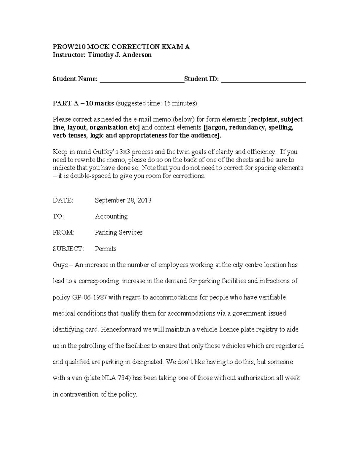 PROW 210 Mock Correction Exam: Comprehensive Review & Analysis - Studocu