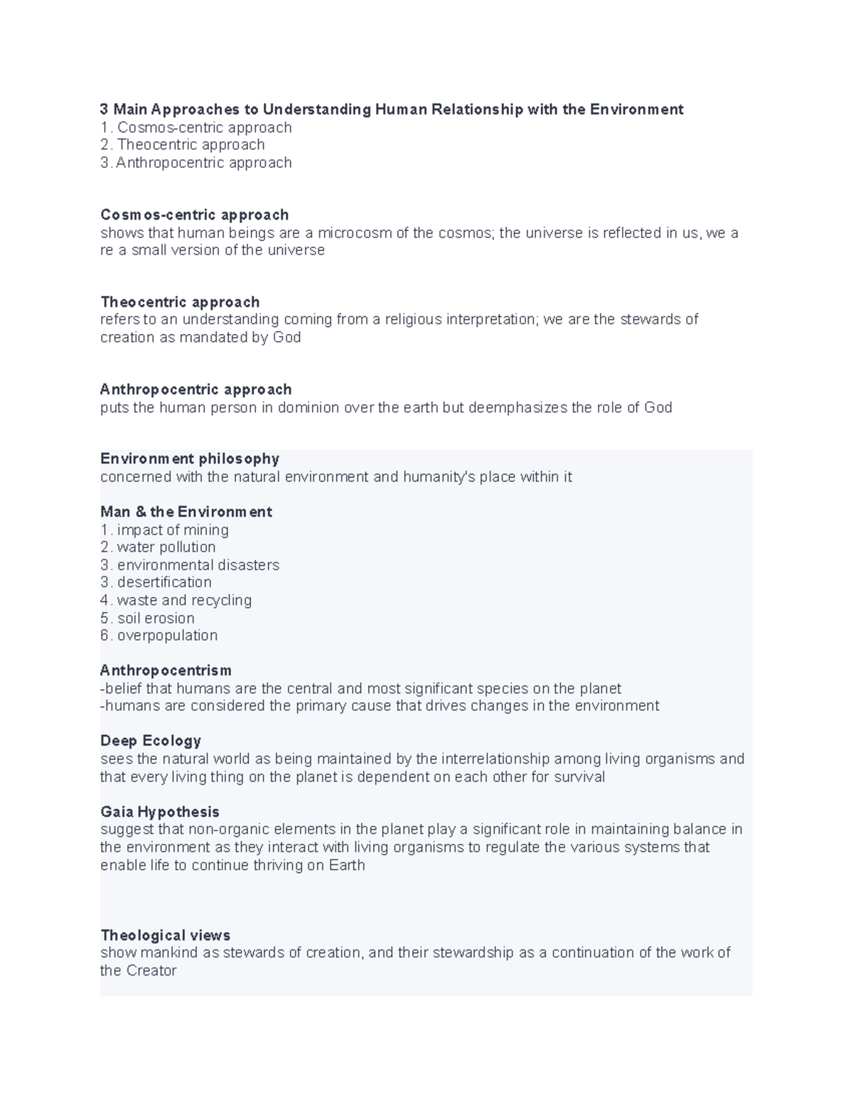 Intro to Philosophy The Human Person in Their Environment - 3 Main ...