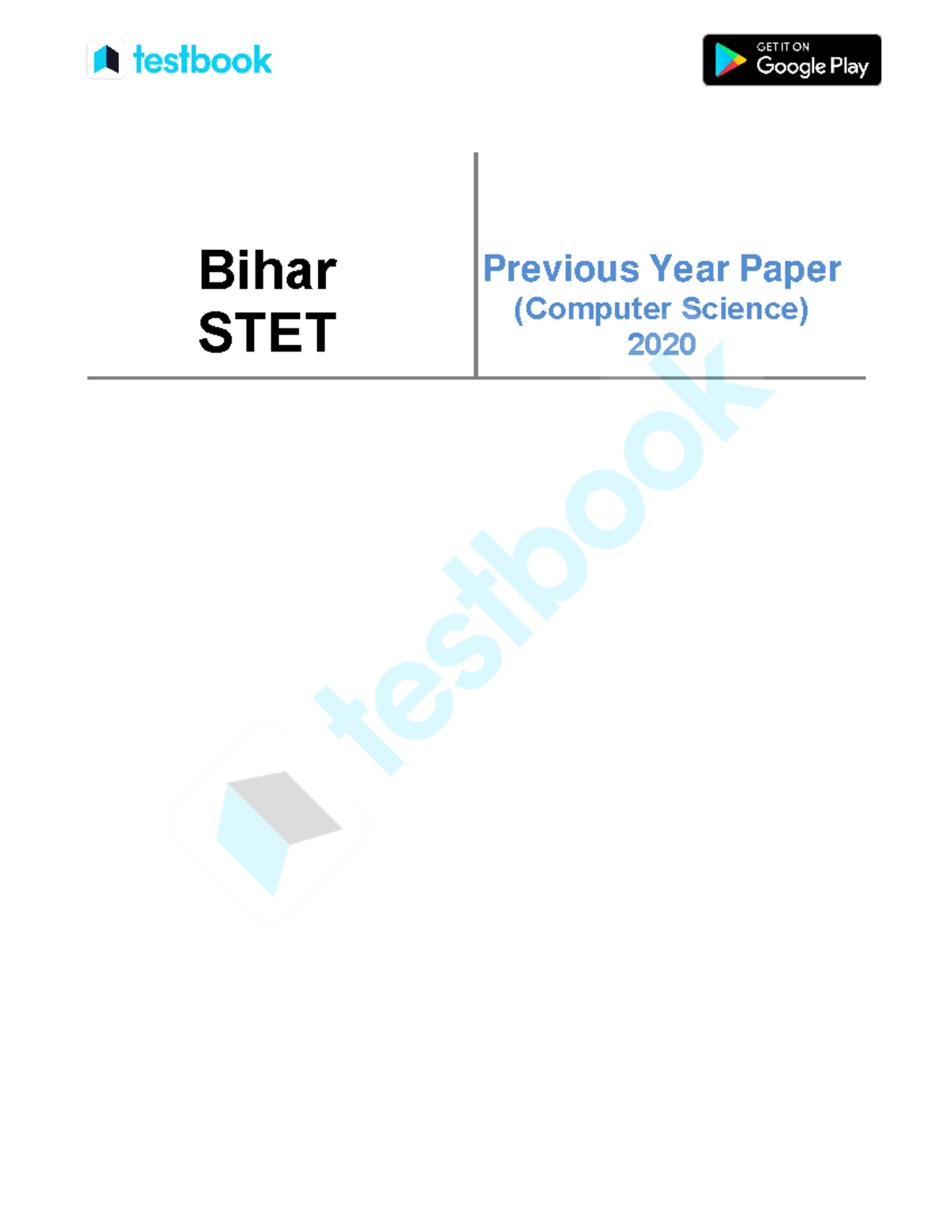 Bihar STET (Computer Science) Re-Exam Official Paper (Held In 2020 ...