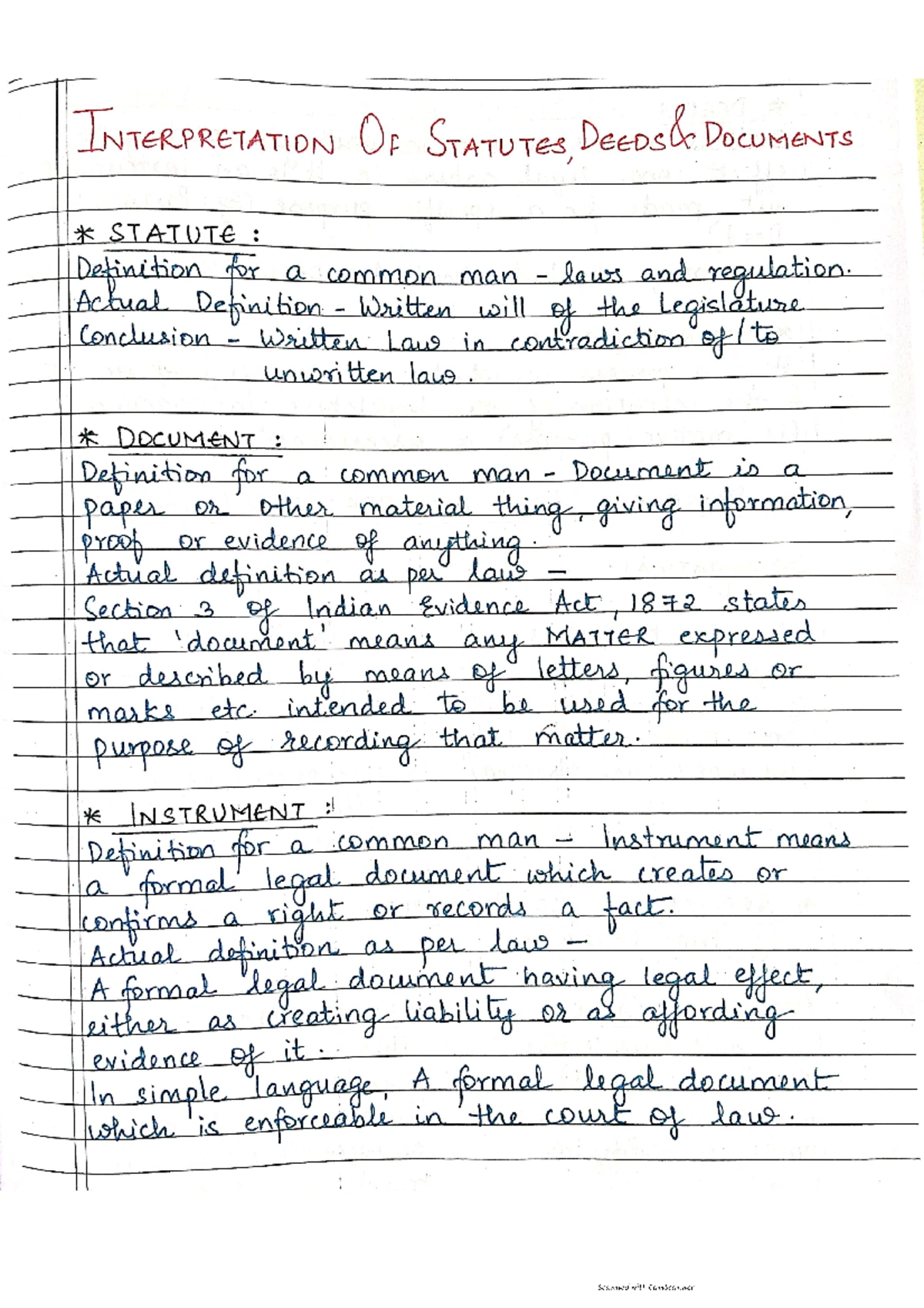 Gst - Ca intermediate gst handwritten summary notes for quick revision ...